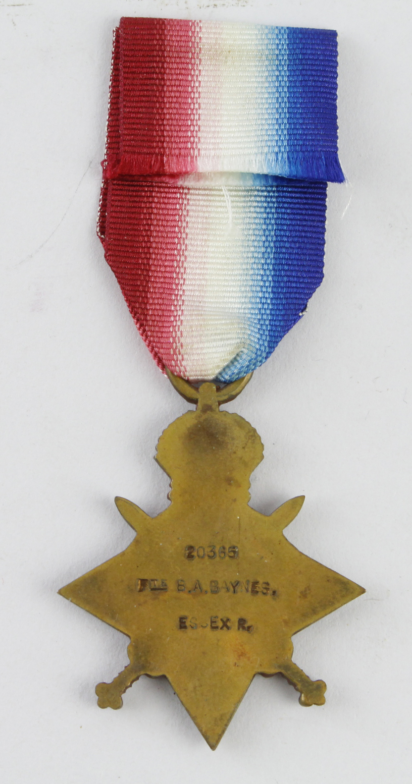 1915 casualty star to 20365 Pte Ben Arthur Baynes 1st bn Essex Regiment ...