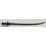 Indian 19th century Tulwar sword with straight heavy reinforced blade ...