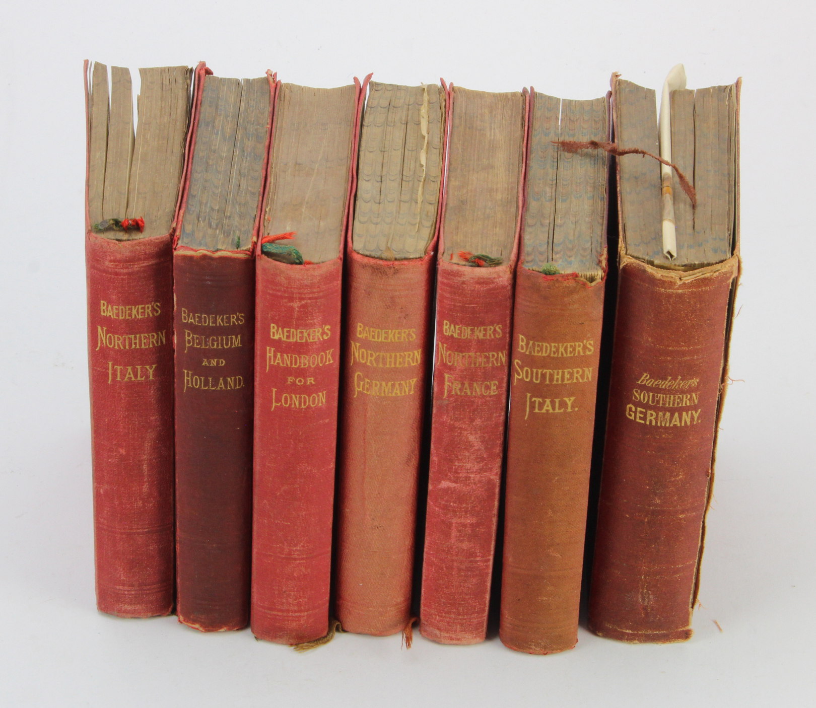 Baedeker. A group of seven Baedekers, comprising Northern Italy ...