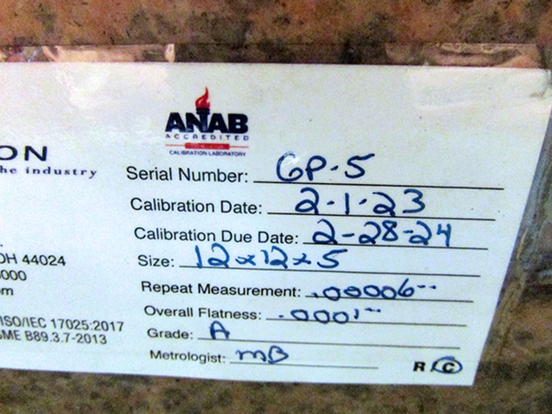 { Choice of lots: 79A } (2) Starrett 12"x12"x4" A-Grade Granite Surface ...