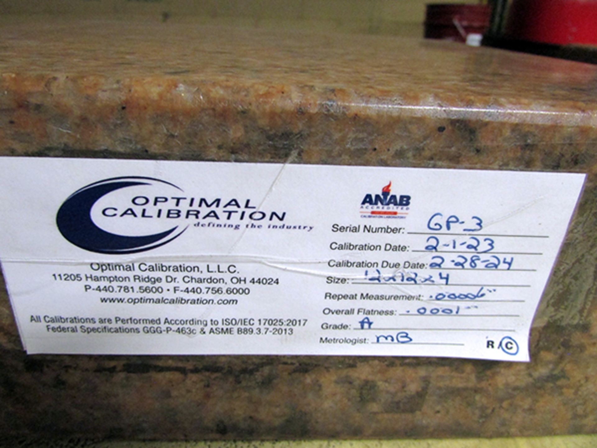 { Choice of lots: 79A } (2) Starrett 12"x12"x4" A-Grade Granite Surface ...