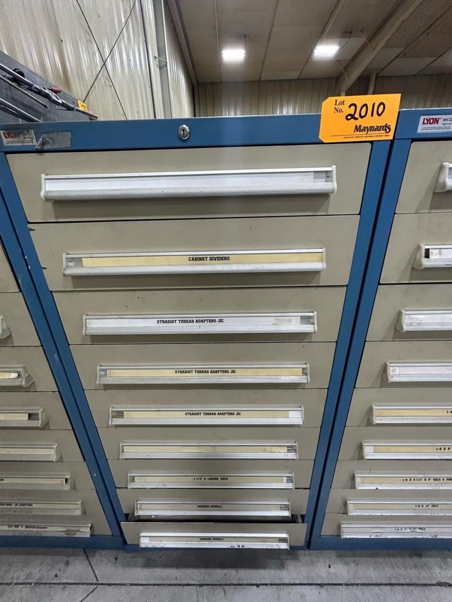 Lyon MSS II 9 Drawer Industrial Cabinet, Appox. 30"W x 28"D x 59"H With ...