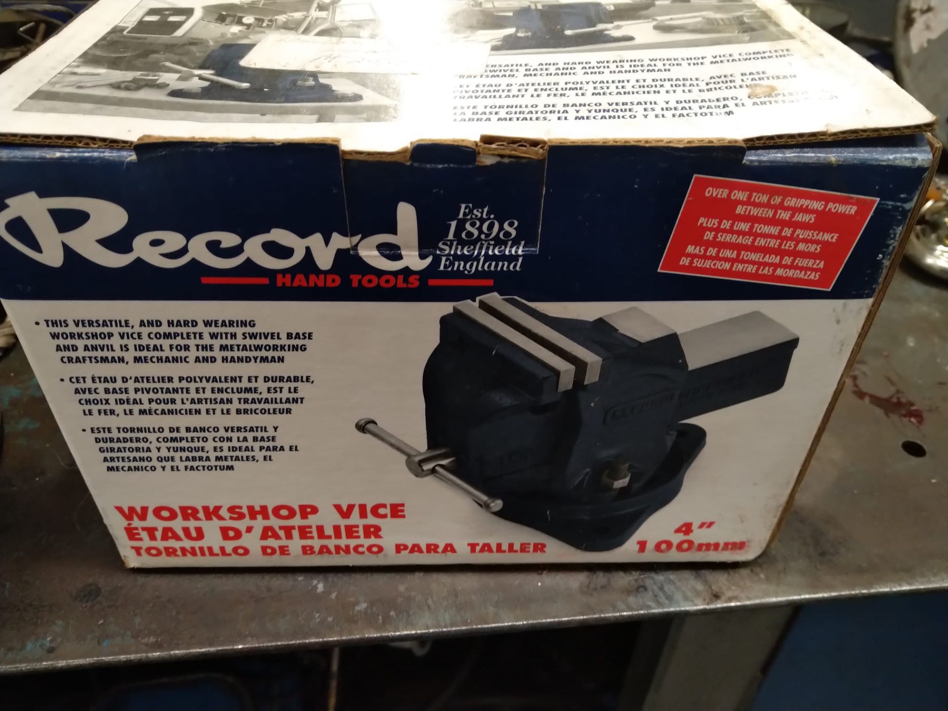 JOR - Record 4inch (100mm) swivel base vice. New, unused and still in ...