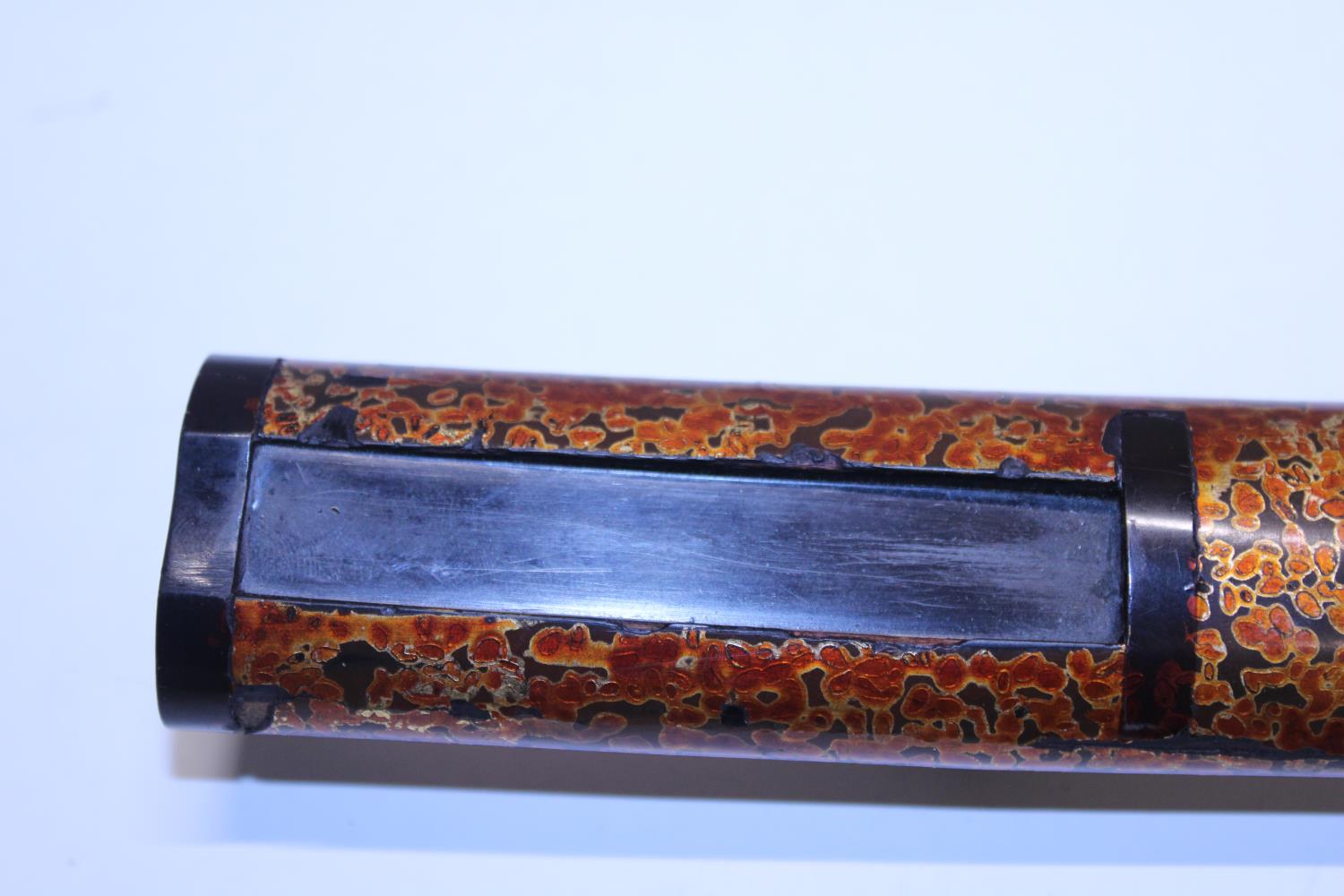 A ornate handled Samurai/Kodachi short sword in wooden scabbard with ...