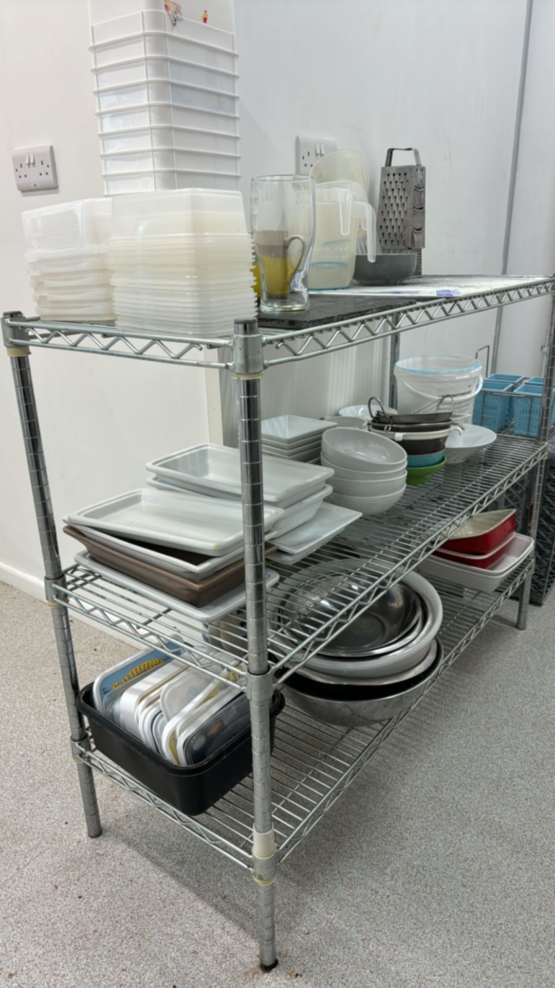 Metal Wire Rack and Contents Includes: All Kitchen Equipment in ...