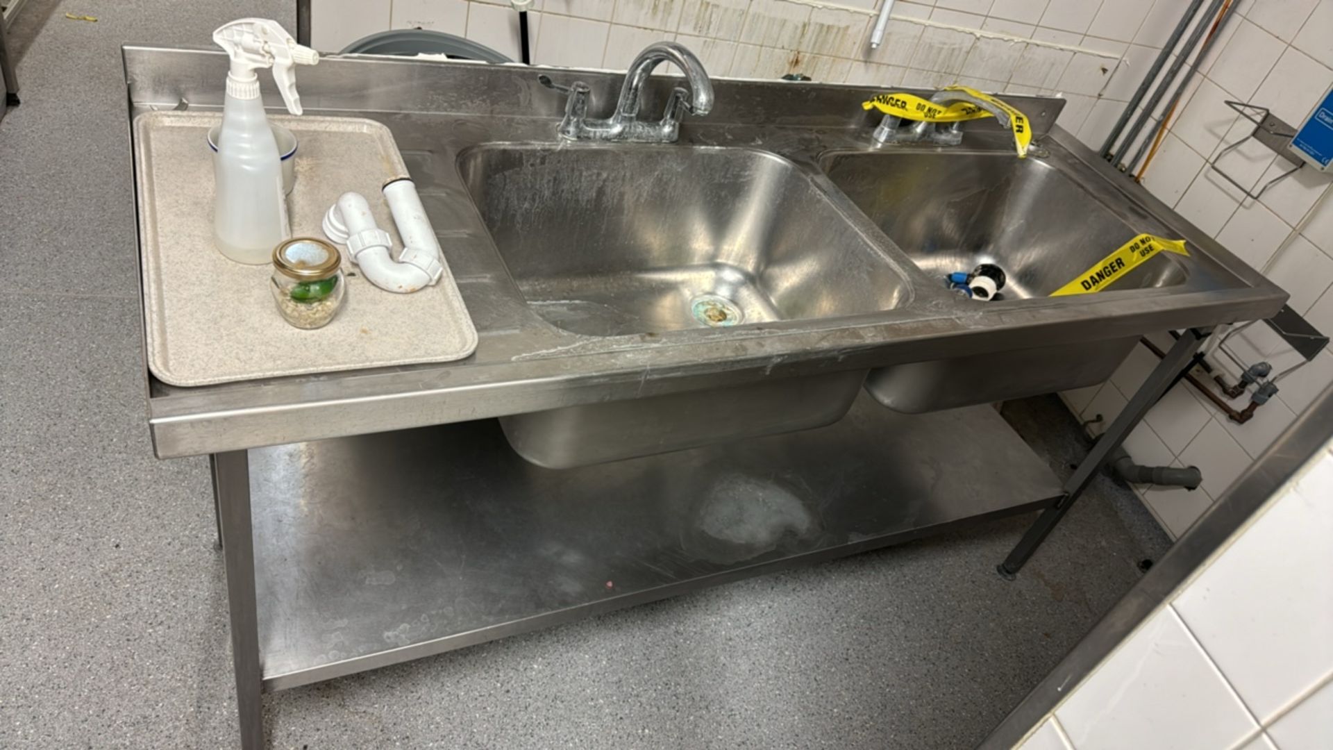 Stainless Steel Dual Sink Unit Height - 90 cm Width - 180 cm Depth ...