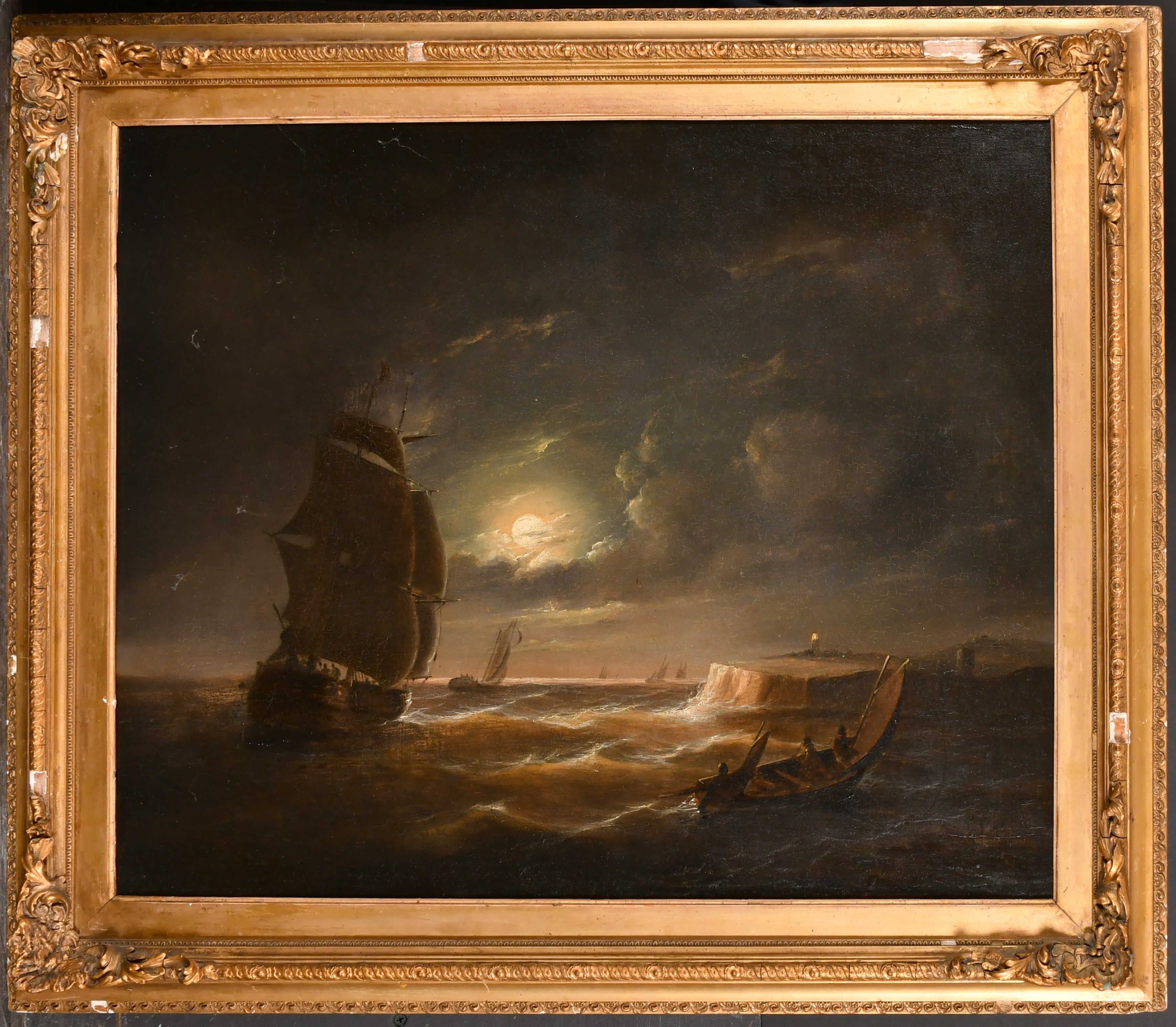 Attributed to John Wilson Carmichael (1800-1868) British. A Moonlit ...