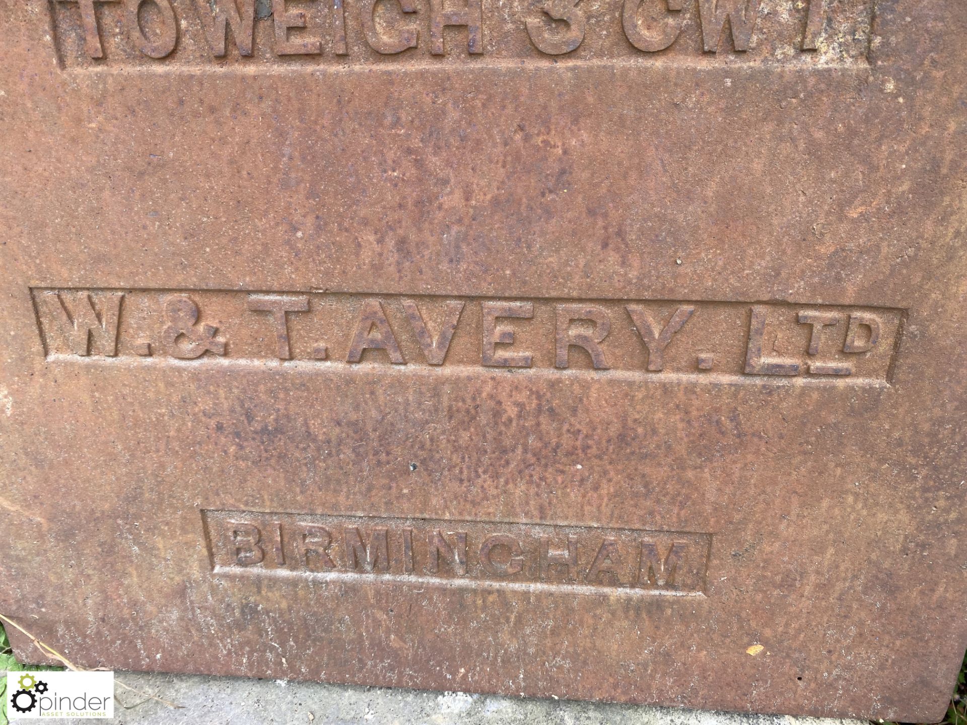 A metal weigh scale Plaque by W & T Avery LTD Birmingham, to weigh 3 ...