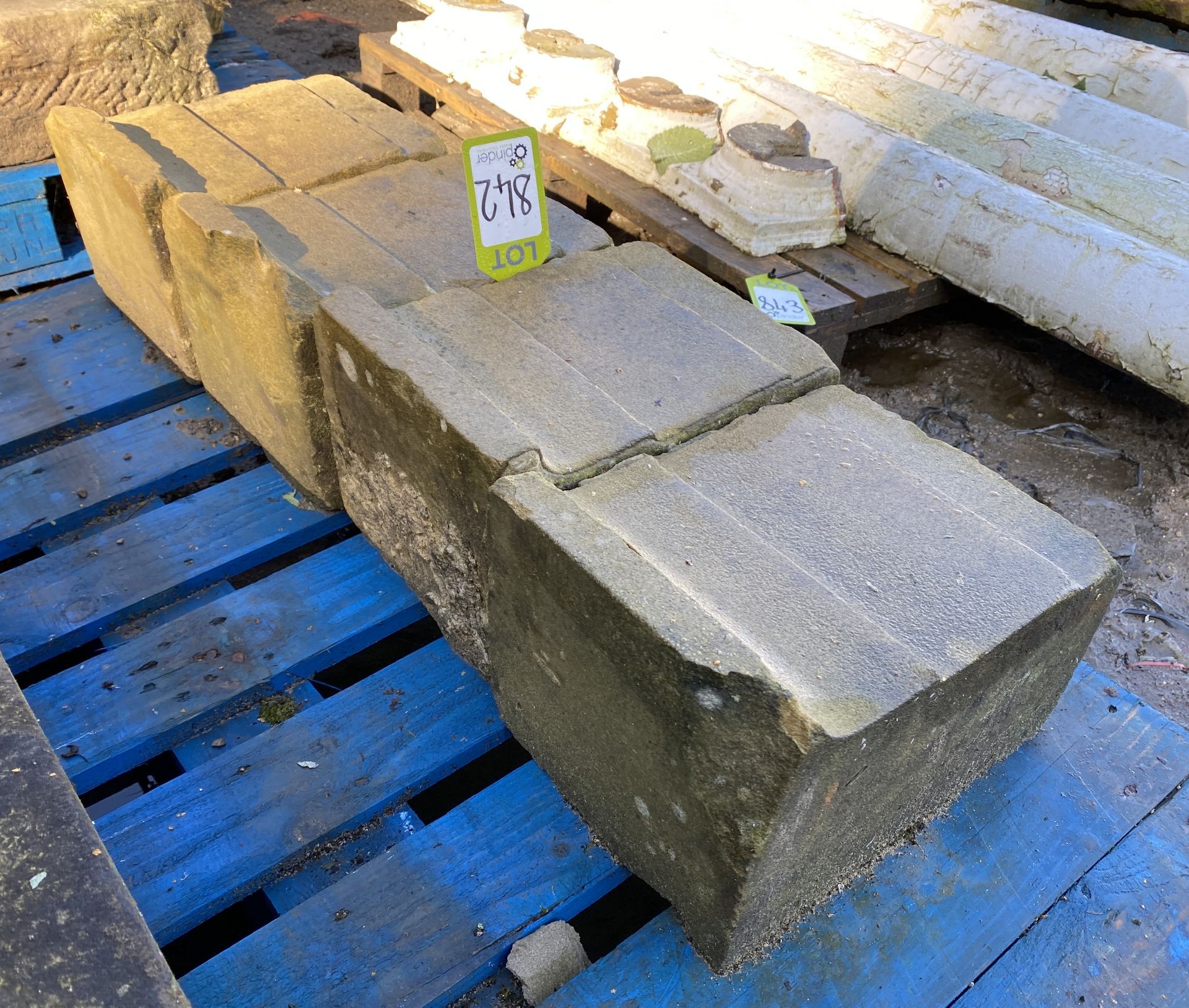 4 1920’s hand carved Yorkshire stone Corbels, approx. 12in high x 9in ...