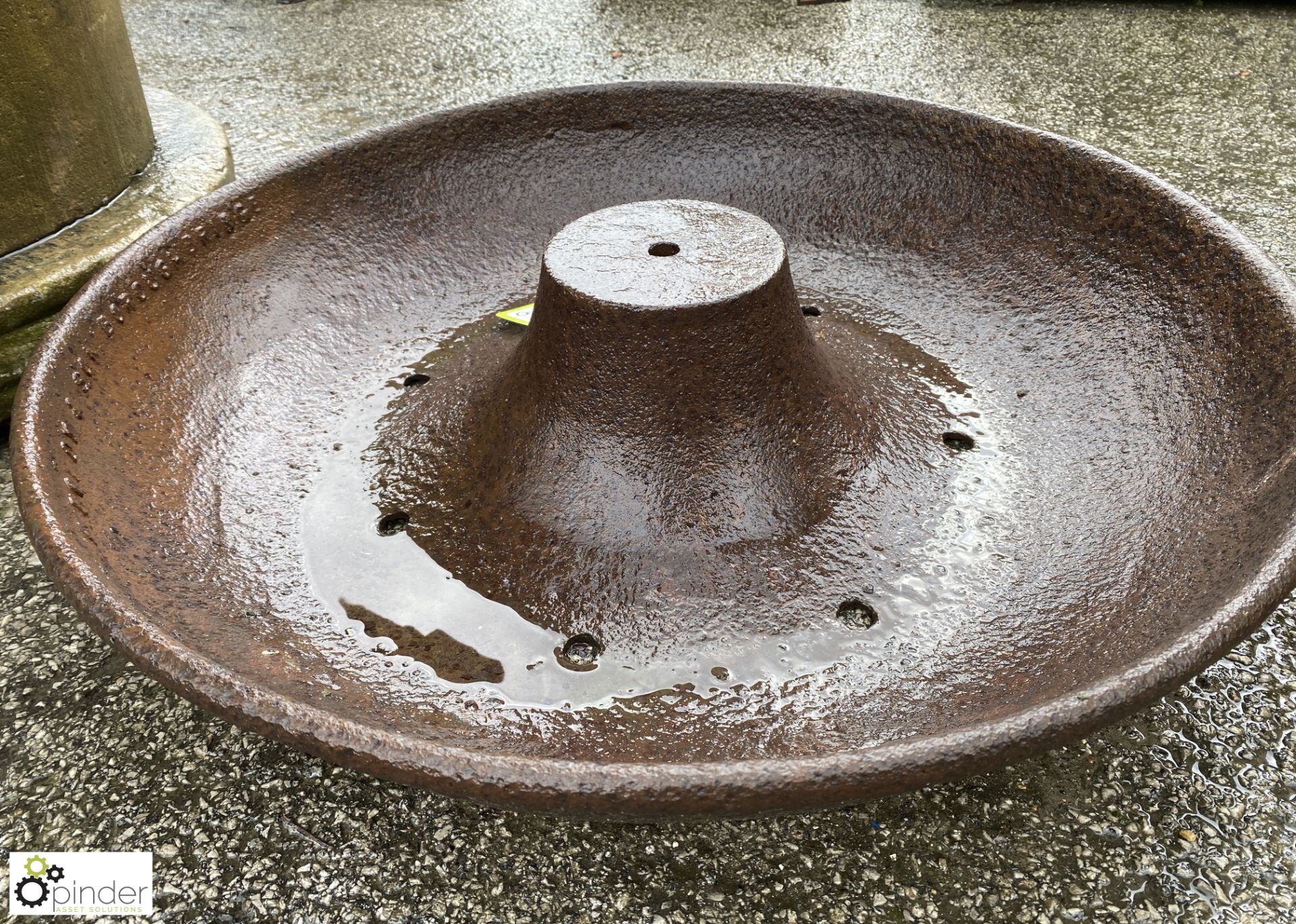 A round Mexican hat style cast iron Pig Trough, maker’s mark “S.Boddy ...