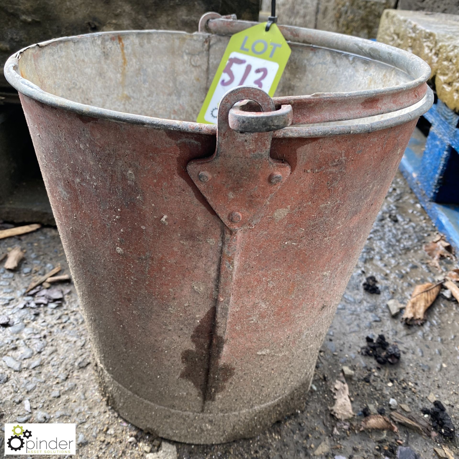 A metal galvanised Fire Bucket with handle, approx. 12in high x 12in ...