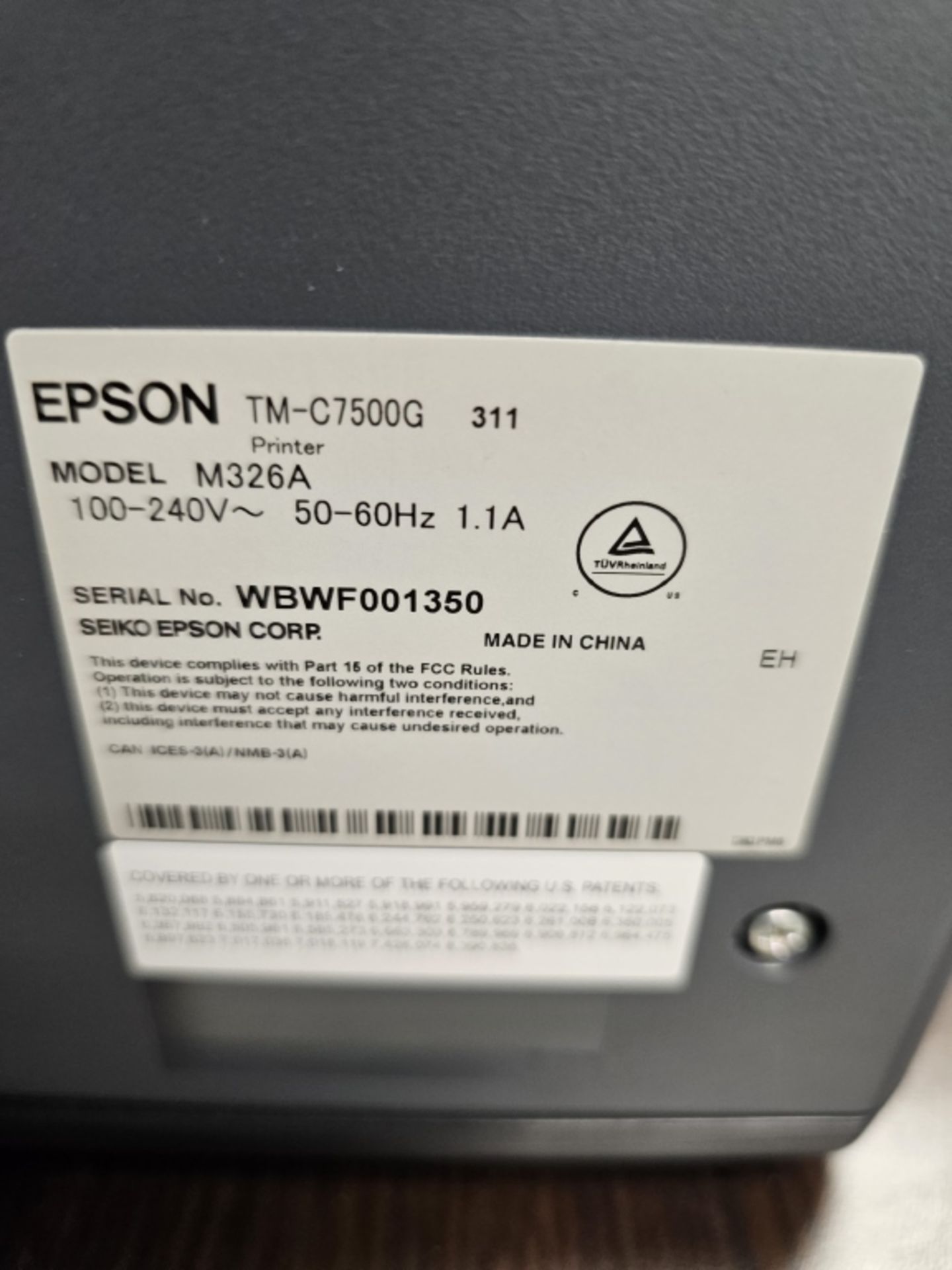 Epson TM-C7500G 4-Color Inkjet Label Printer With Spooling Station ...