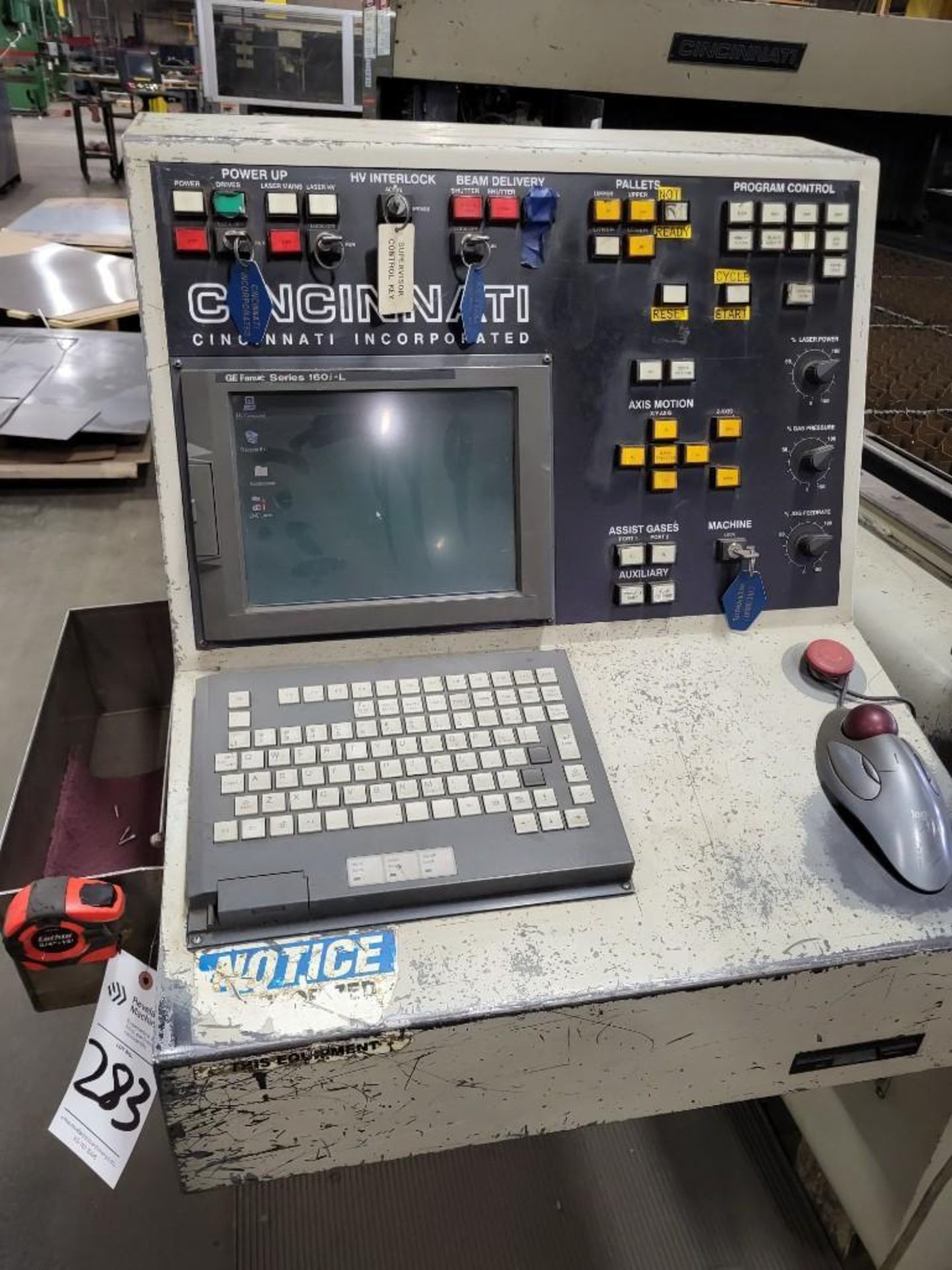 CINCINNATI CNC LASER CENTER MODEL CL-6 5X10 RESONATOR: FANUC C2000 ...