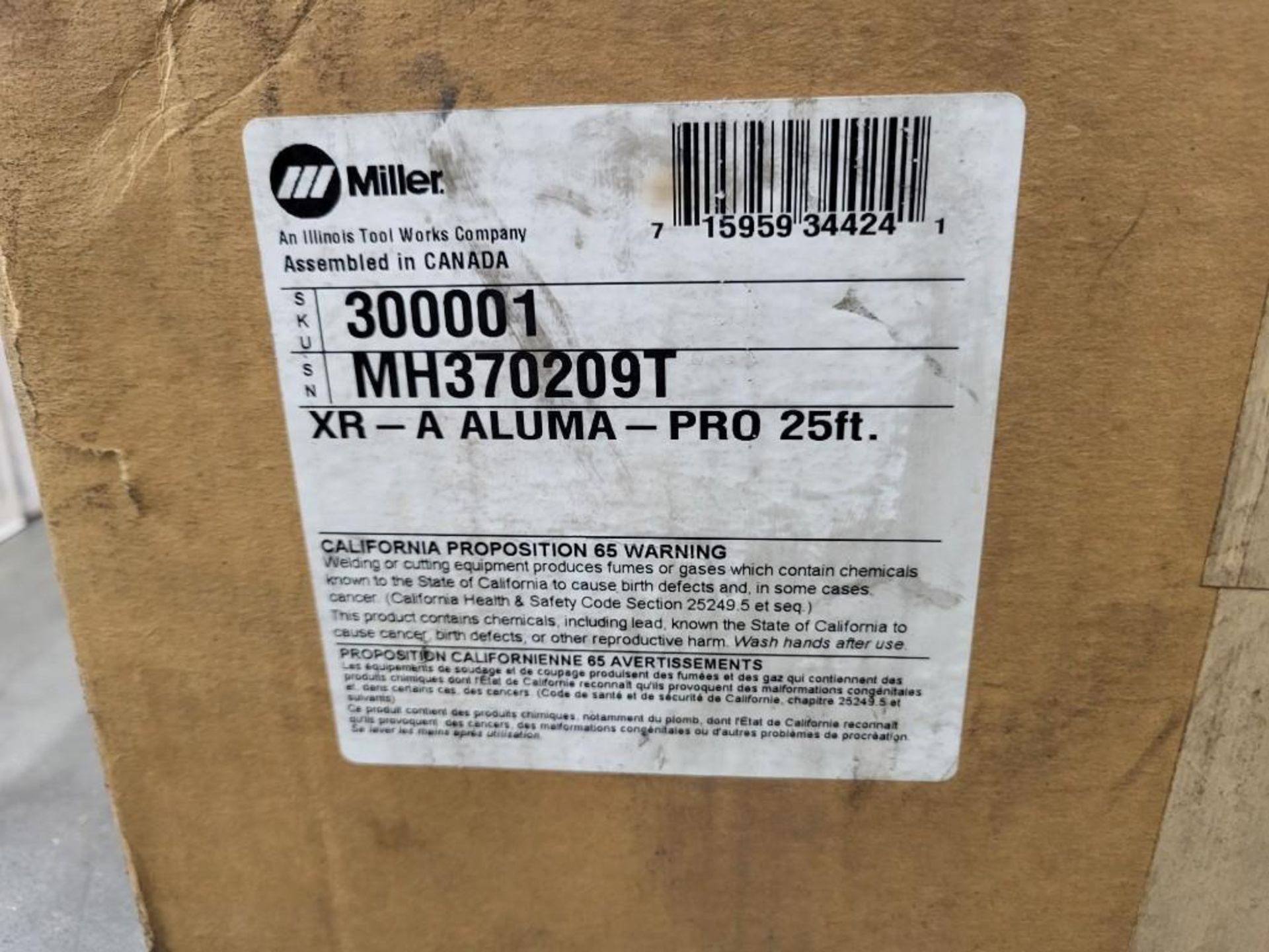 MILLER XR-ALUMAPRO AIR COOLED GUN 25FT SN MH370209T Item Location ...