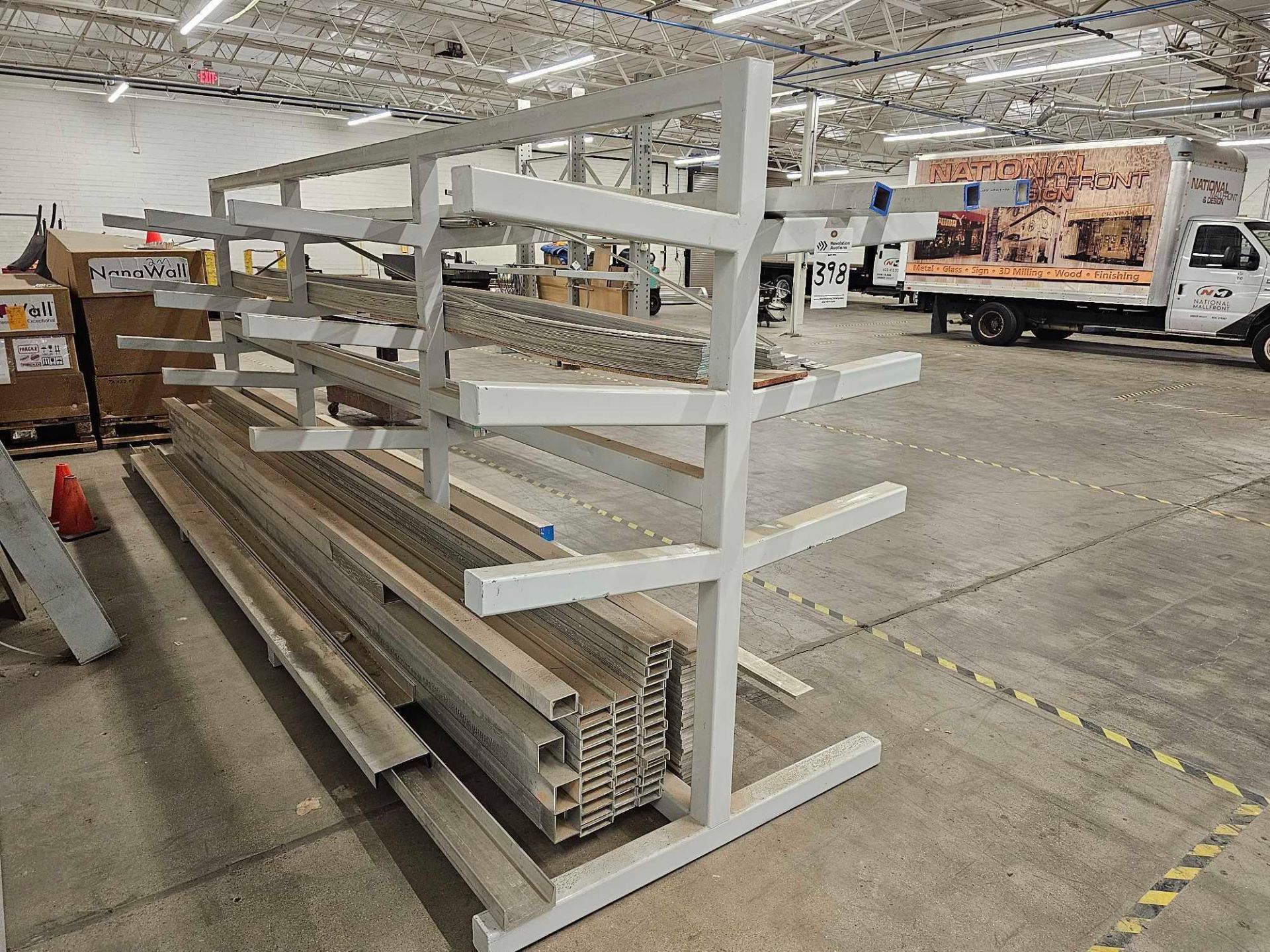 HUGE LOT OF ALUMINUM SQUARE AND FLAT STOCK, 10'X6'X5' RACK, LARGE ...