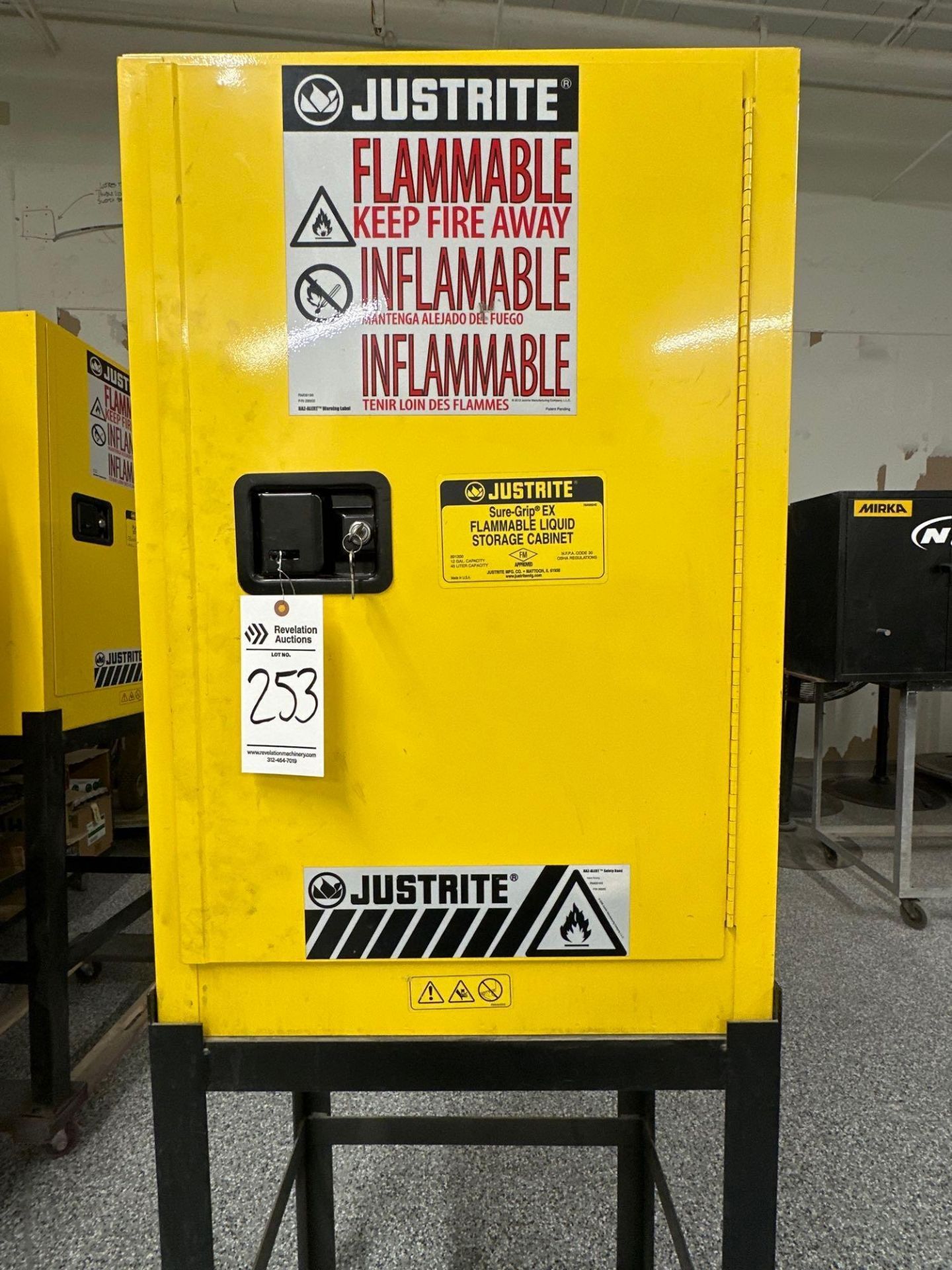 JUSTRITE SURE-GRIP EX FLAMMABLE LIQUID STORAGE CABINET, 12 GAL ...