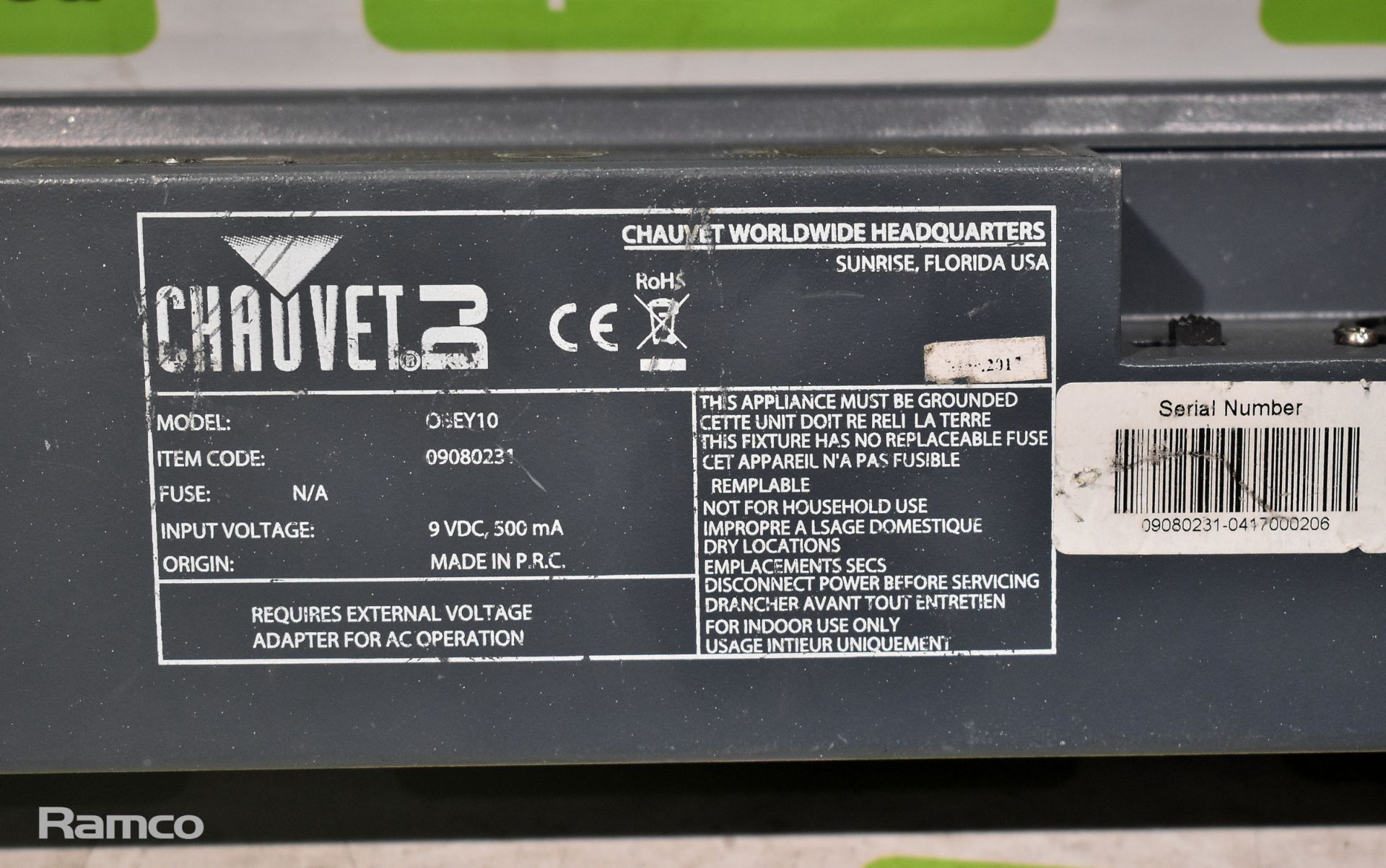 Chauvet DJ Obey 10 DMX lighting controller - L48 x W9 x H6cm