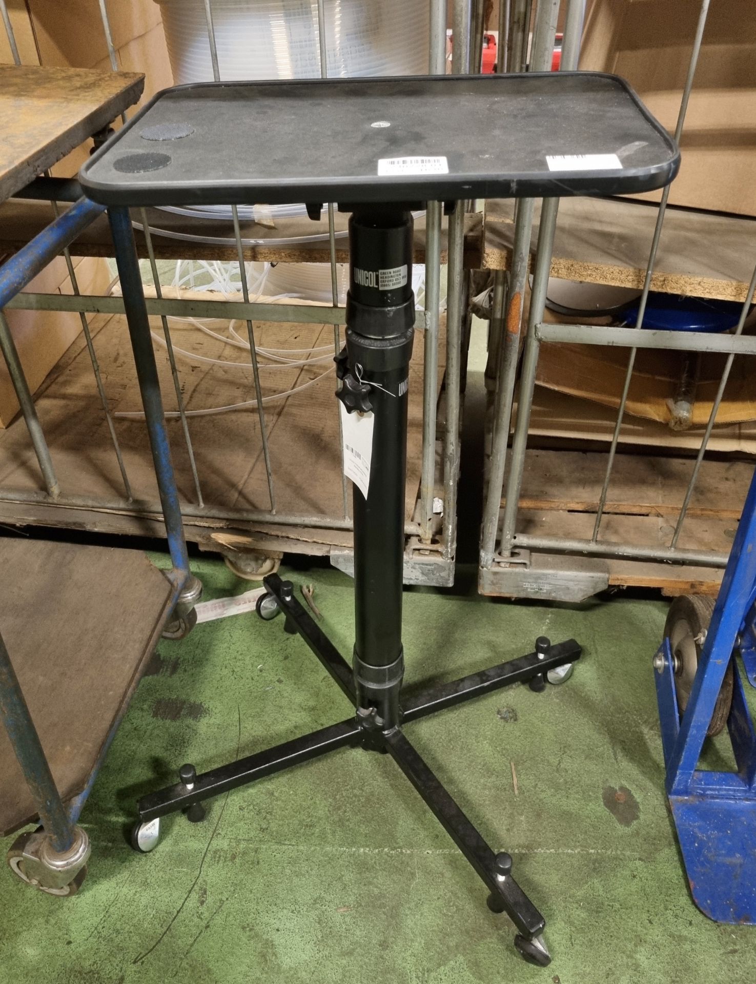 Unicol mobile adjustable display trolley