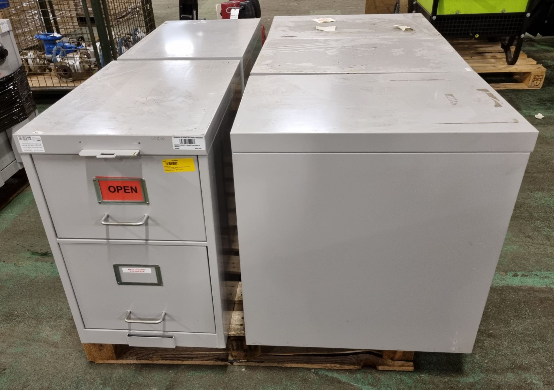 4x 2 drawer secure metal filing cabinets with mark 4 manifoil ...