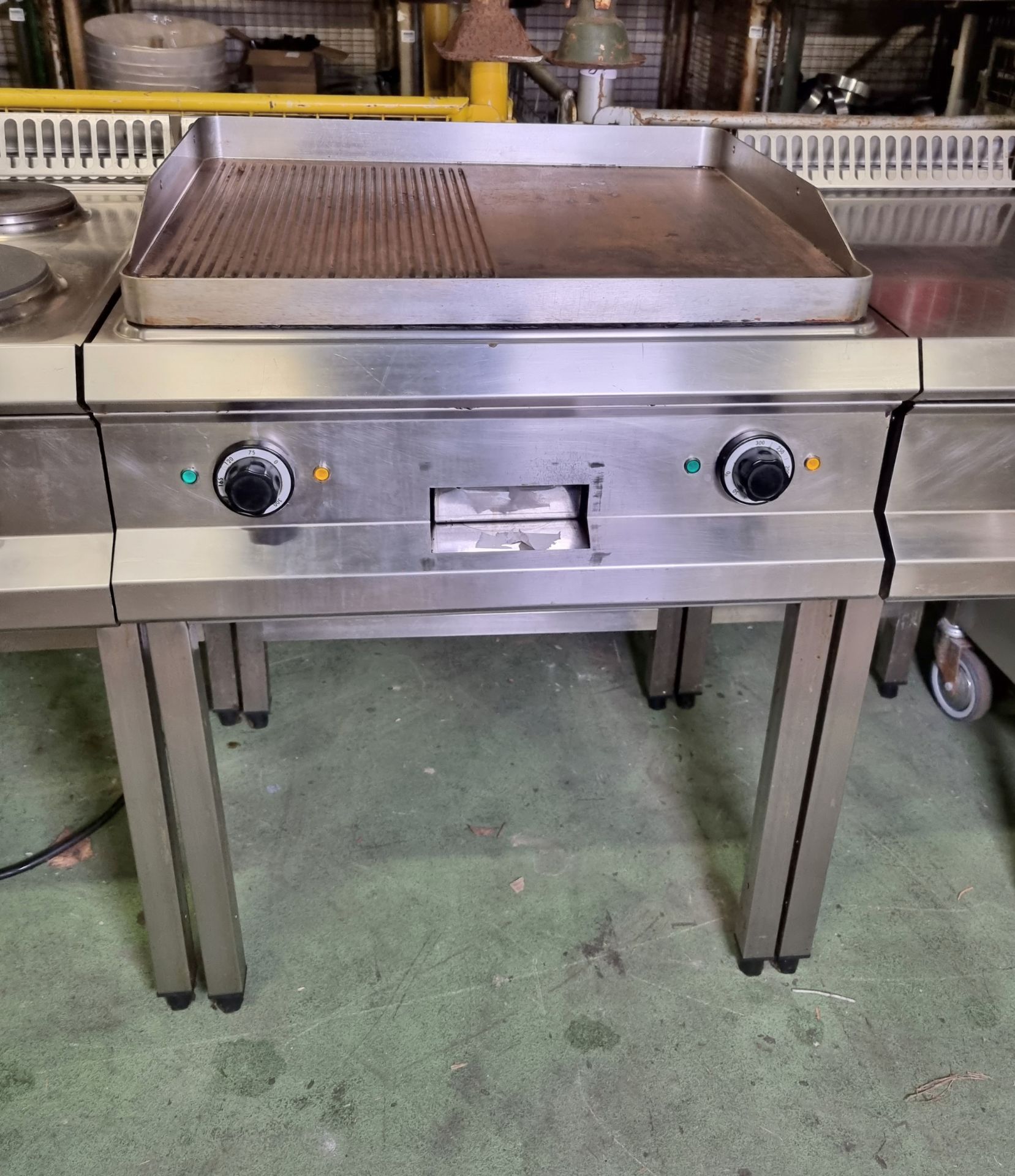 Modular stainless steel cooking station with Hobart HE477 electric 4 ...