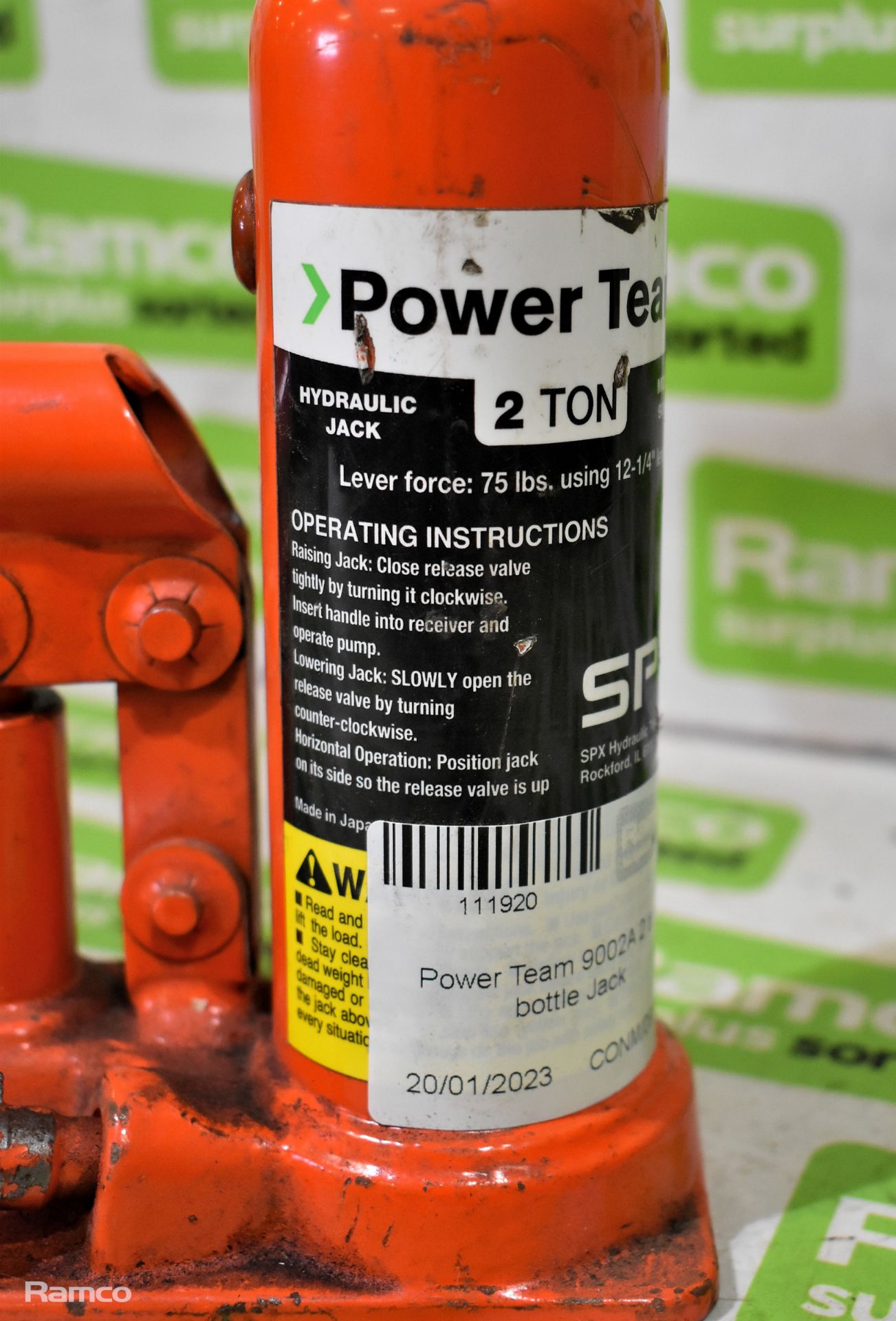 Power Team 9002A 2 ton bottle Jack