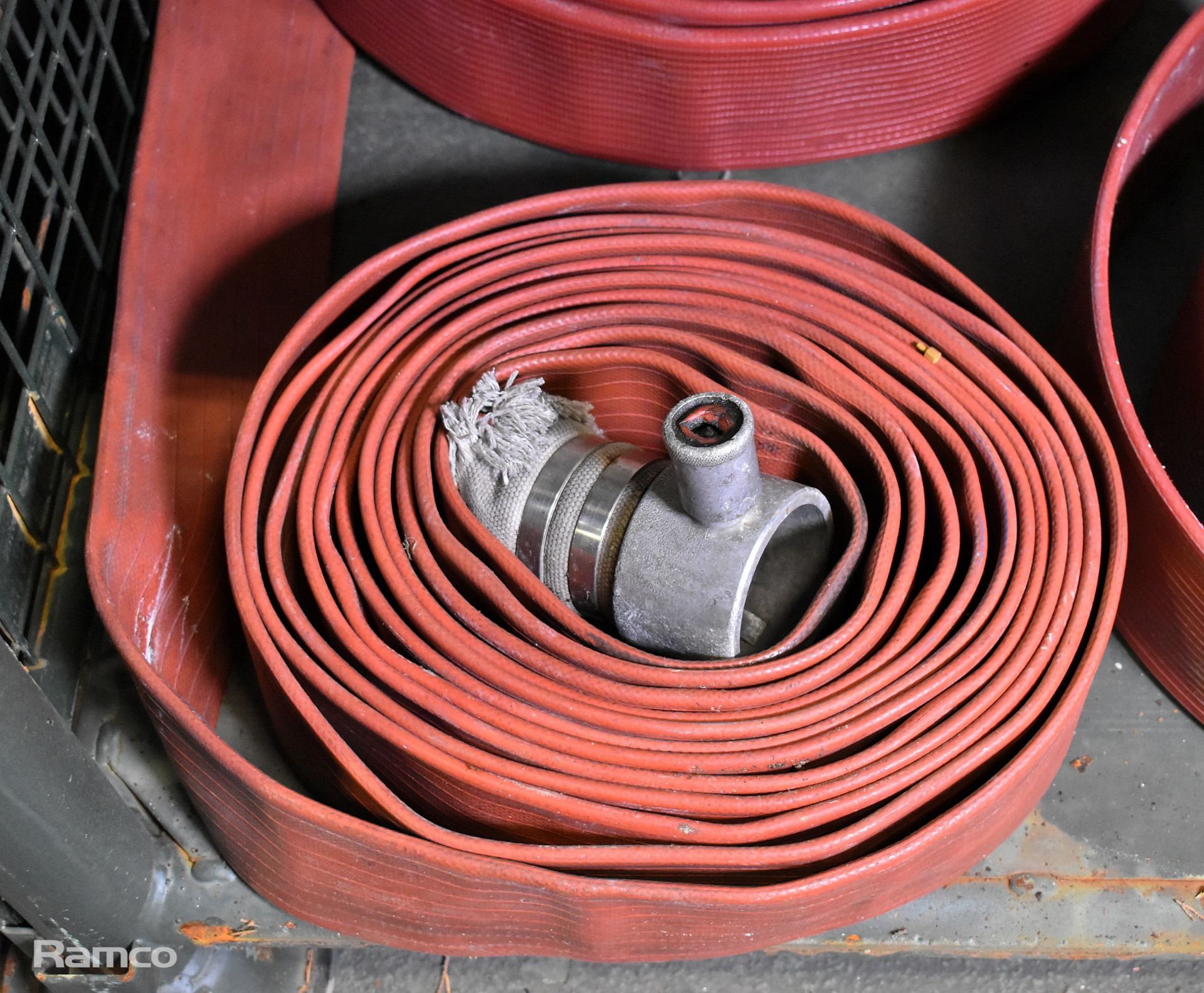 5x Layflat fire hoses - 70mm diameter, approx 20m length