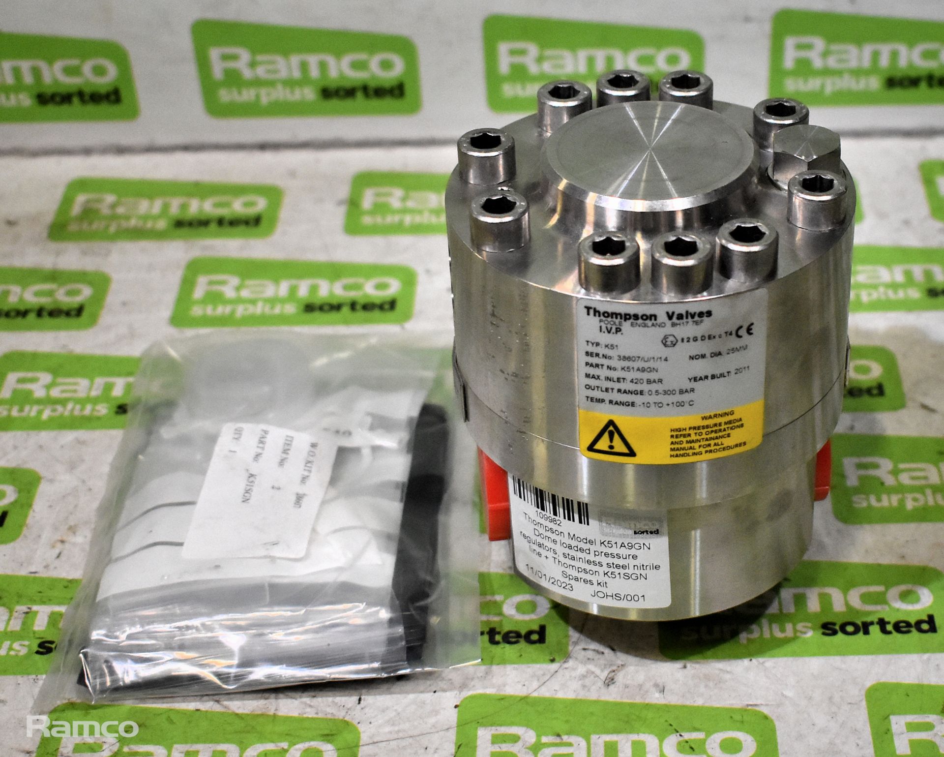 Thompson Model K51A9GN Dome loaded pressure regulators, stainless steel ...