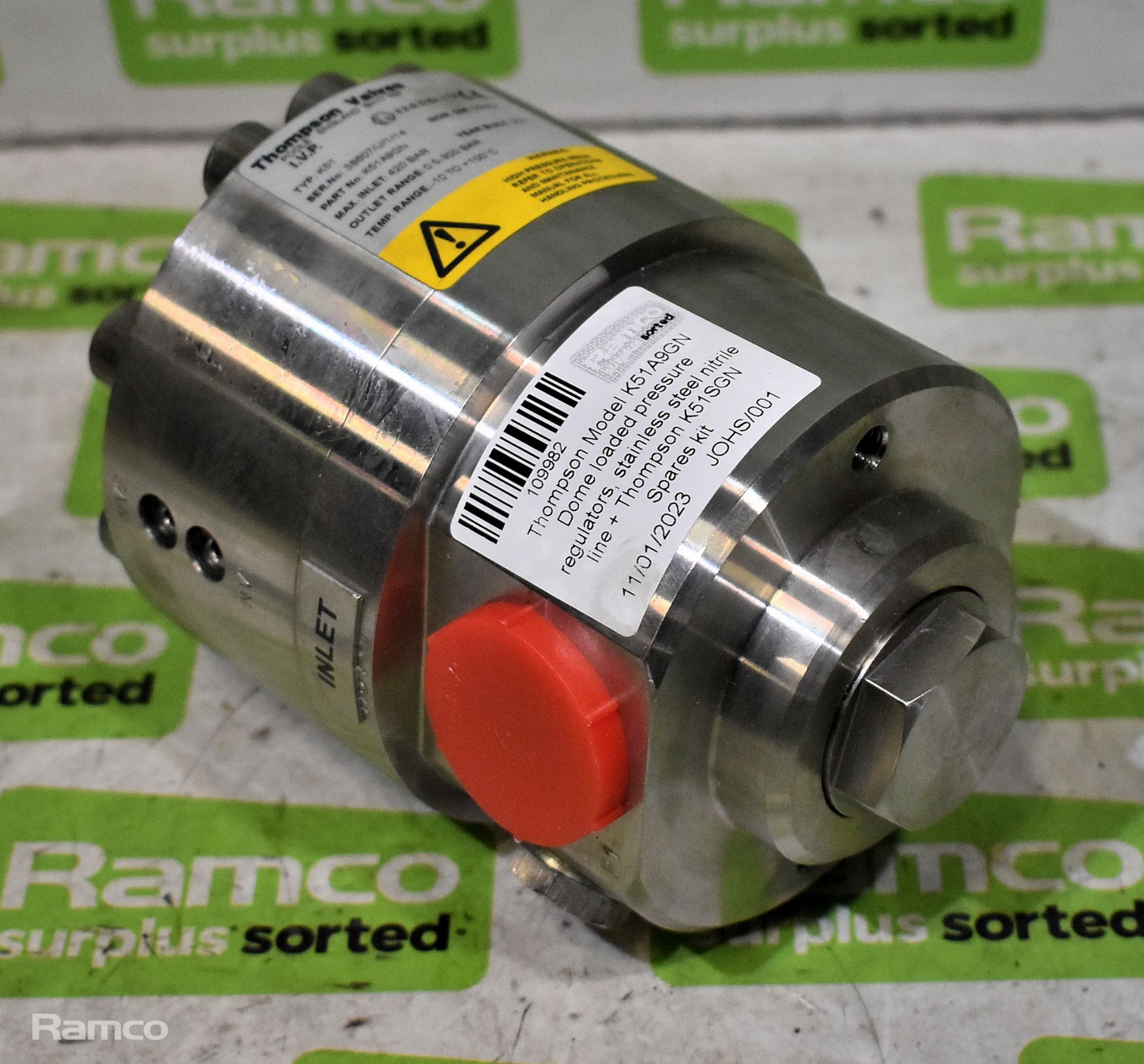 Thompson Model K51A9GN Dome loaded pressure regulators, stainless steel ...
