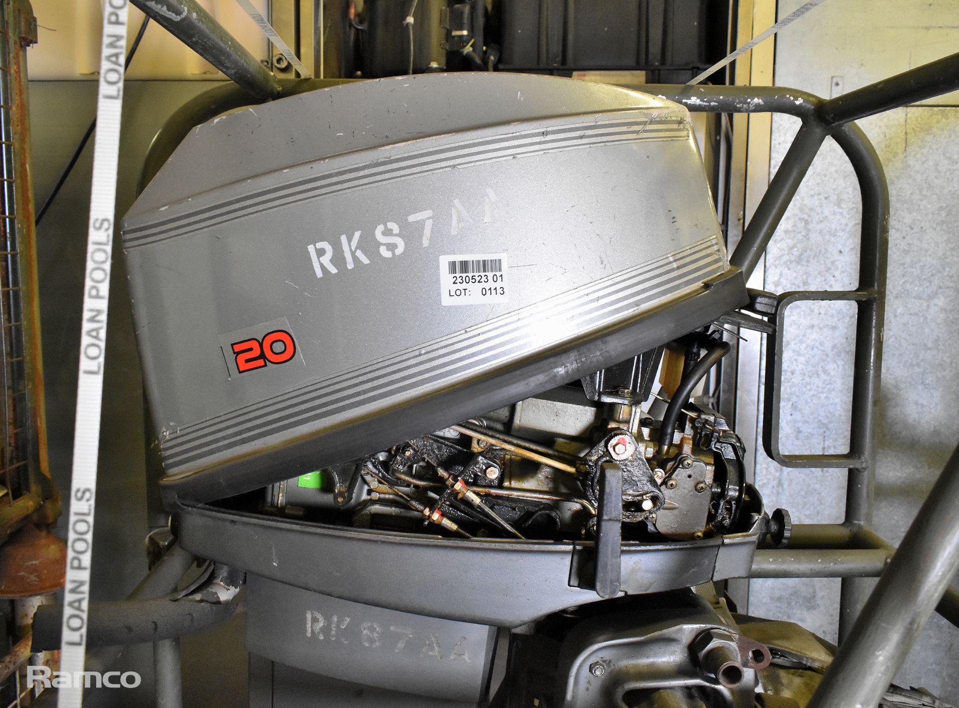 Mariner 20, 20 HP 2 stroke outboard motor Serial no 09797488 in travel ...