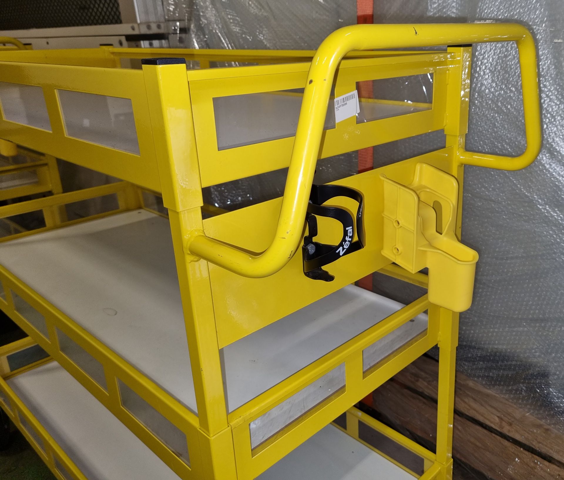 Yellow 3-tier general use trolley - W 1440 x D 550 x H 1150mm