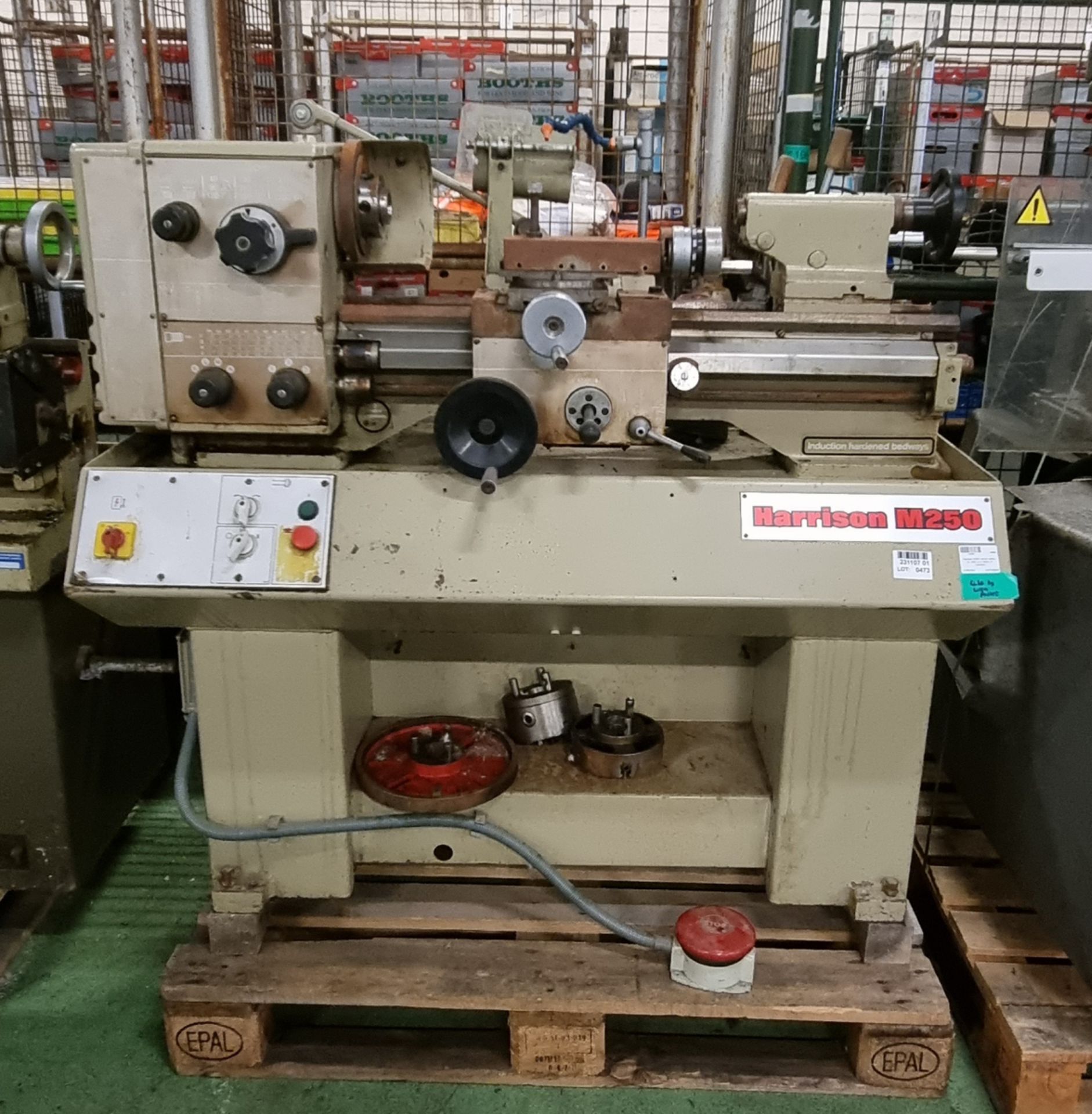 Harrison M250 bench lathe - W 1650 x D 1900 x H 1200mm - 3 Jaw chuck, 4 ...
