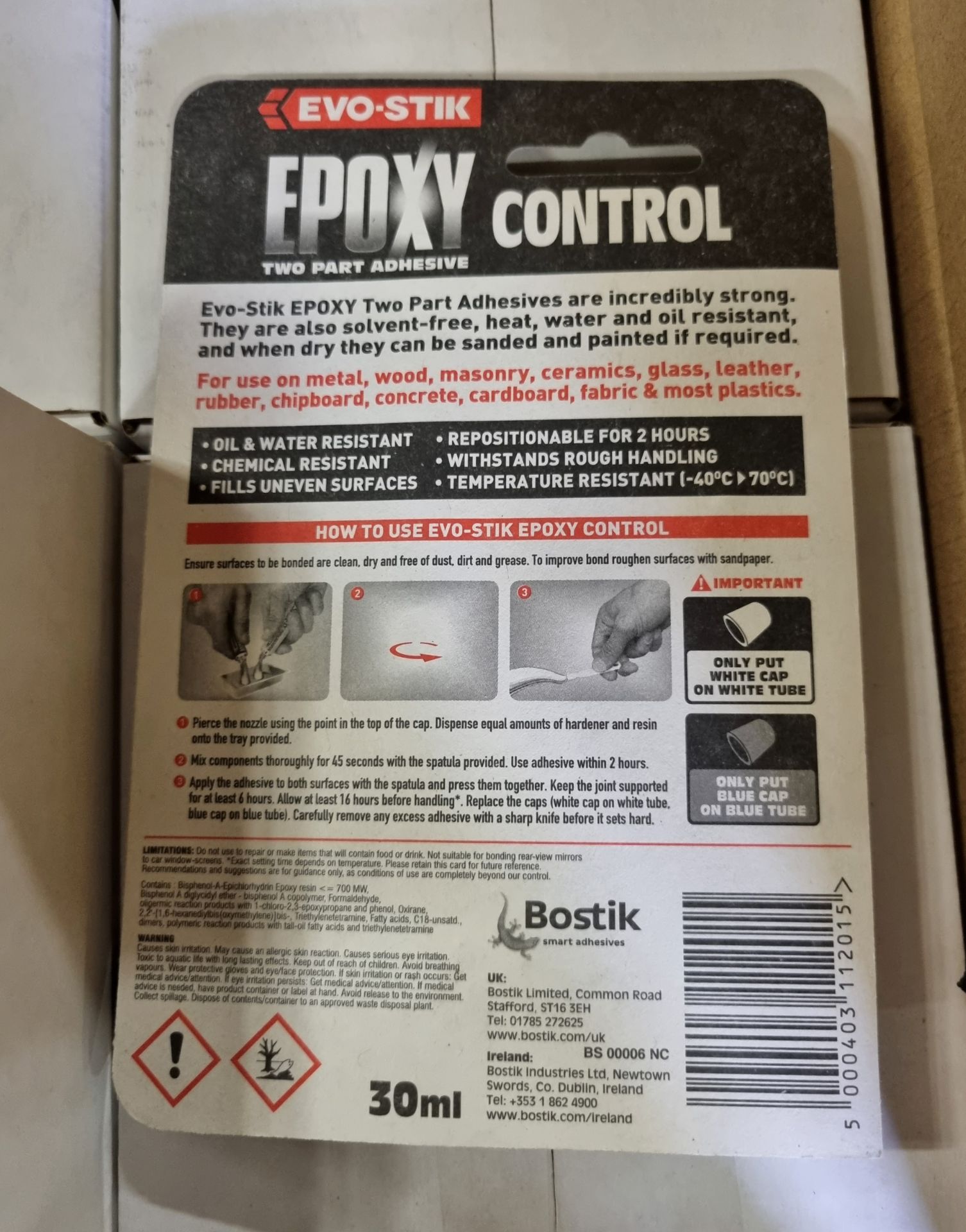 6x boxes of Evo-Stik Epoxy Express two part adhesive syringes - 96 per ...
