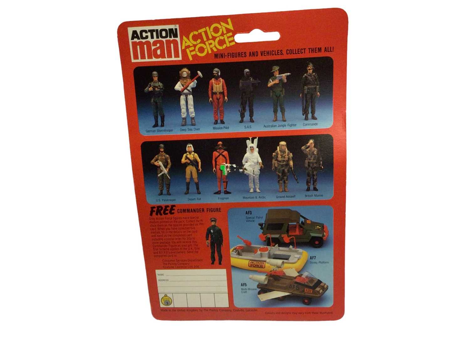 Palitoy Series 1 Action Man Action Force Desert Rat, on punched card ...