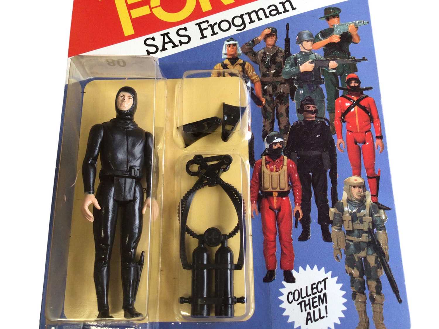 Palitoy Series 1 Action Man Action Force SAS Frogman, on punched card ...