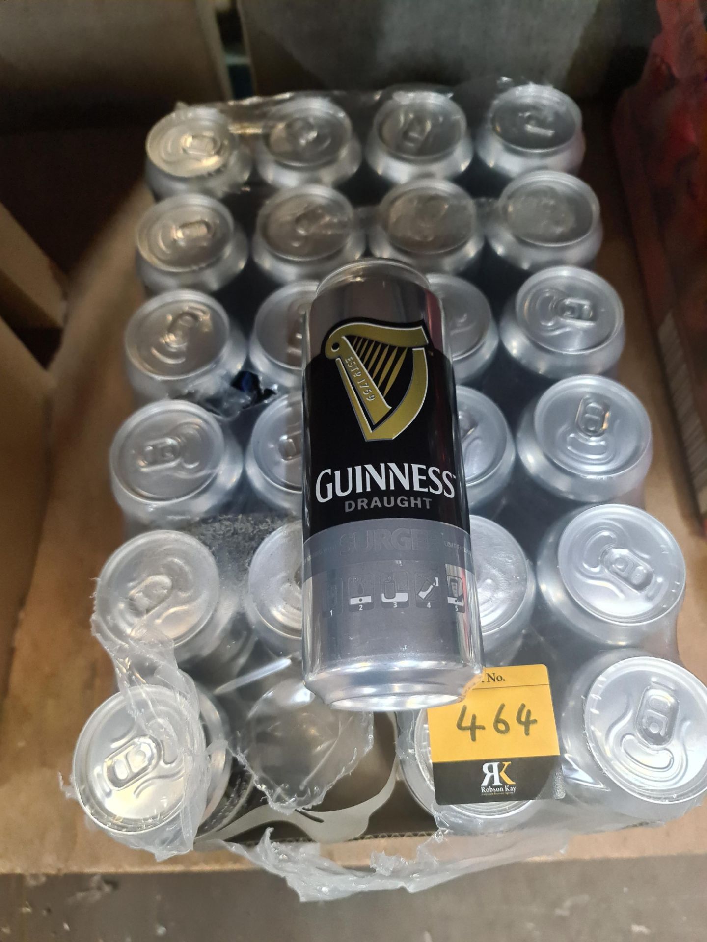 Case containing 24 off 520ml cans of Guinness draft stout. Sold under ...