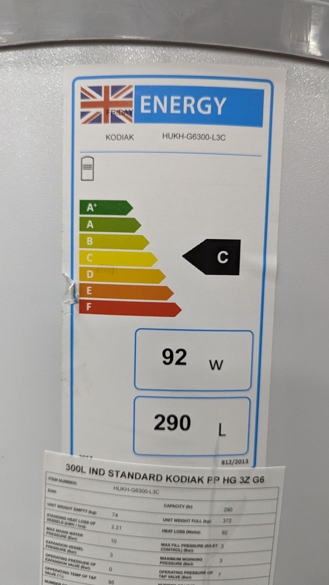 Kodiak by Joule 300L pre-plumbed indirect cylinder model HUKH-G6300-L3C ...