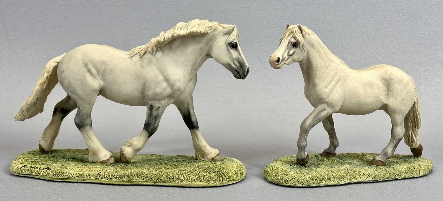 BORDER FINE ARTS FIGURES (2) - 'Welsh Cob' (grey), 129B, signed A Wall ...