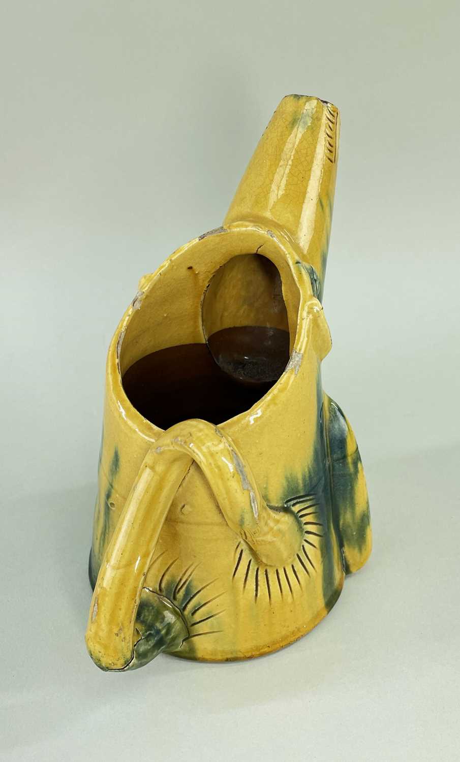 EWENNY SLIPWARE POTTERY ZOOMORPHIC JUG in the form of a pig with ...