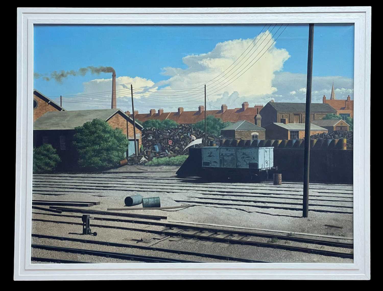 STEVEN WHITEHEAD oil on canvas - entitled, 'Back of the Yards', dated ...