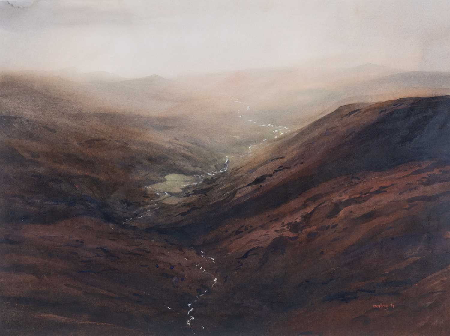 ROB PIERCY watercolour - entitled verso, 'Cwm Pennant', signed and ...