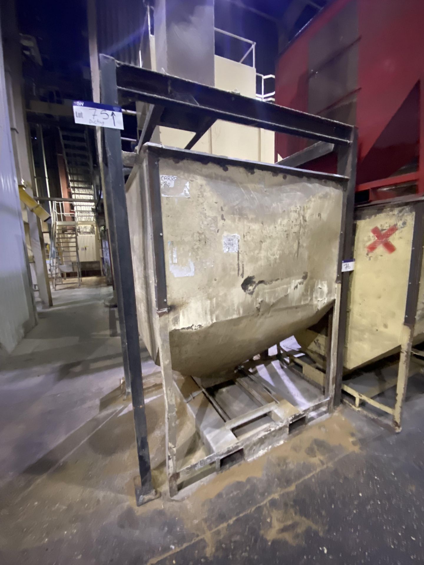 (AG-ENG) Fabricated Steel Tote Bin Filling Stand, approx. 1.8m x 1.22m ...