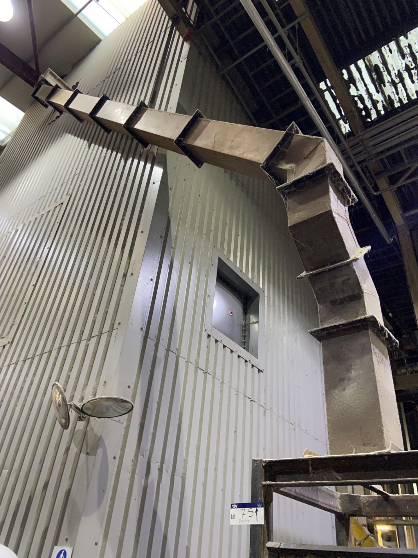 (AG-ENG) Bolted Section Steel Ducting, approx. 300mm x 300mm x approx ...