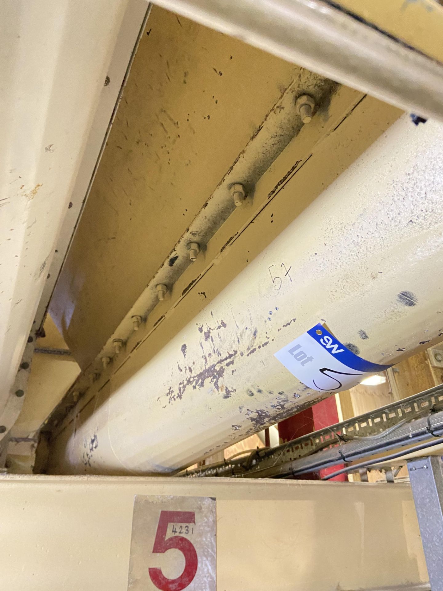 (AG-ENG) Part Taper Screw Hopper Discharge Conveyor, approx. 2.15m long ...