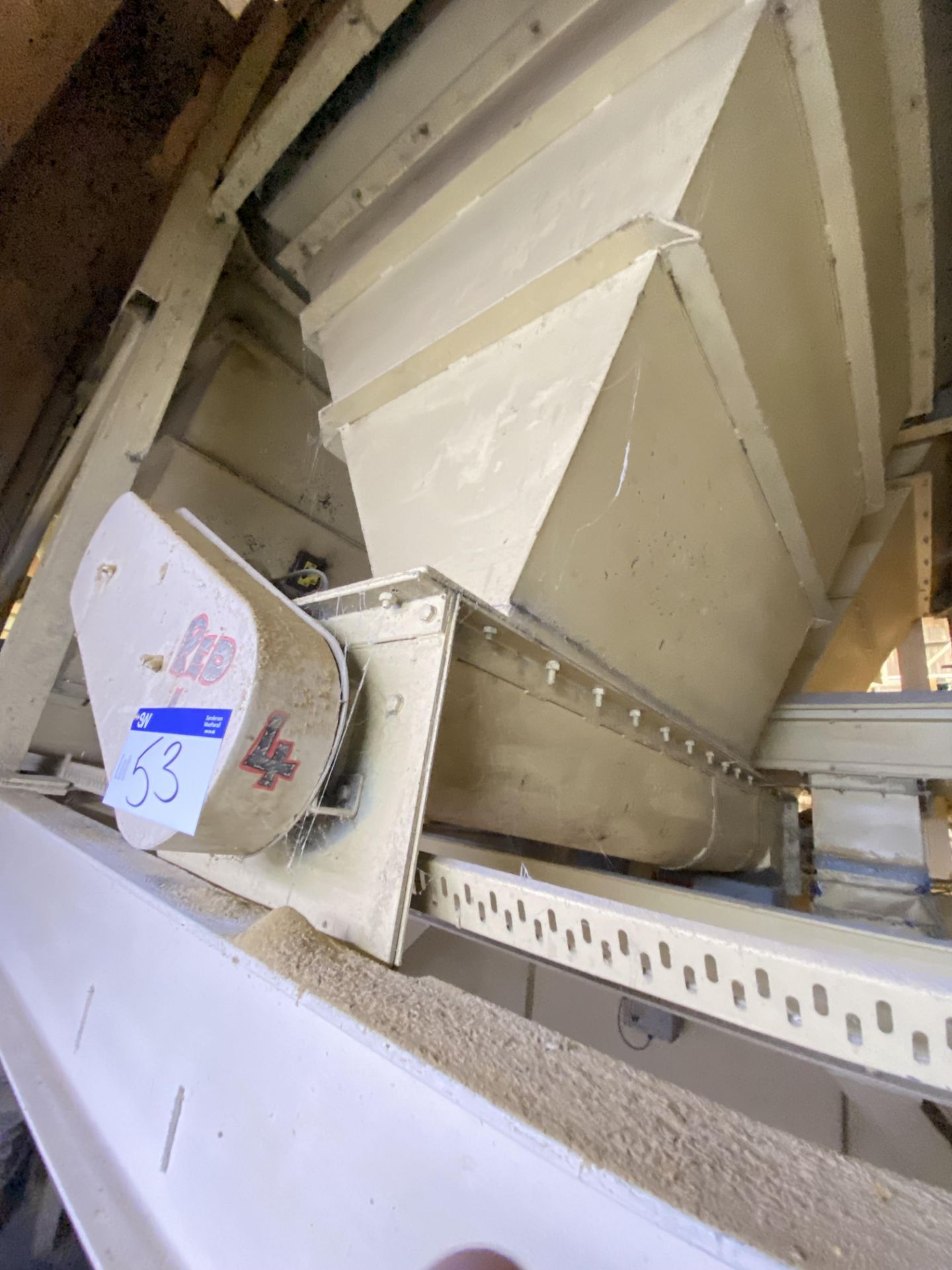 (AG-ENG) Part Taper Screw Hopper Discharge Conveyor, approx. 2.1m long ...