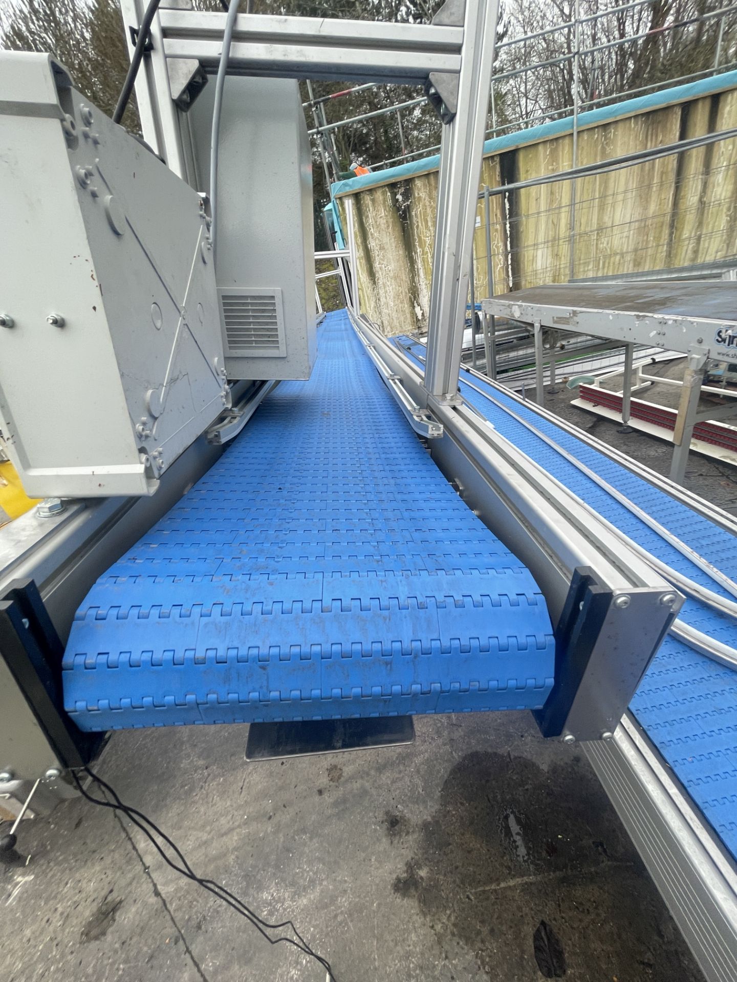 AS Conveyor Systems Plastic Track Conveyor, approx. 300mm wide on belt ...