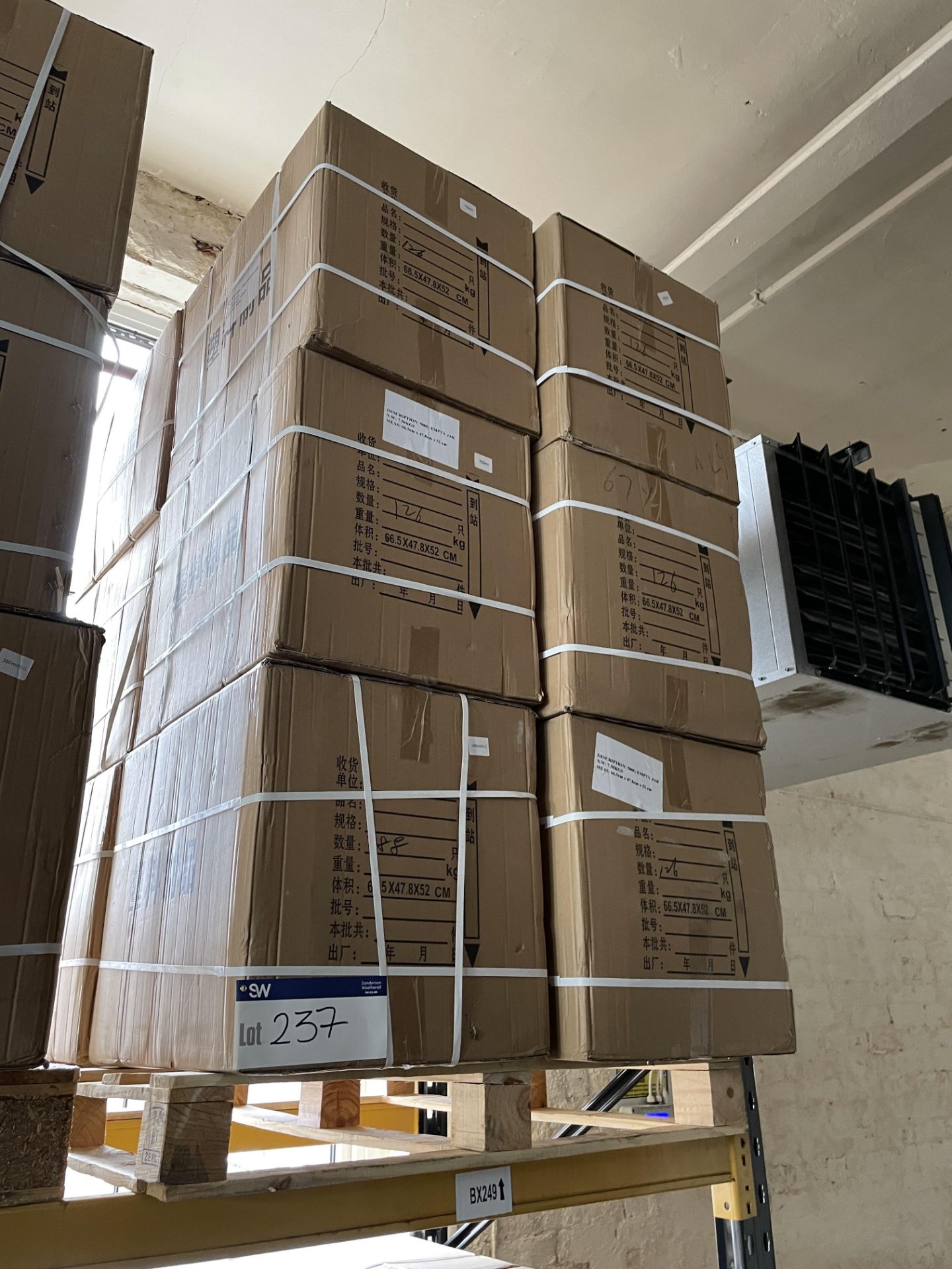 Eight Boxes of 500g Plastic Jars, 66.5cm x 47.8cm x 52cmPlease read the ...