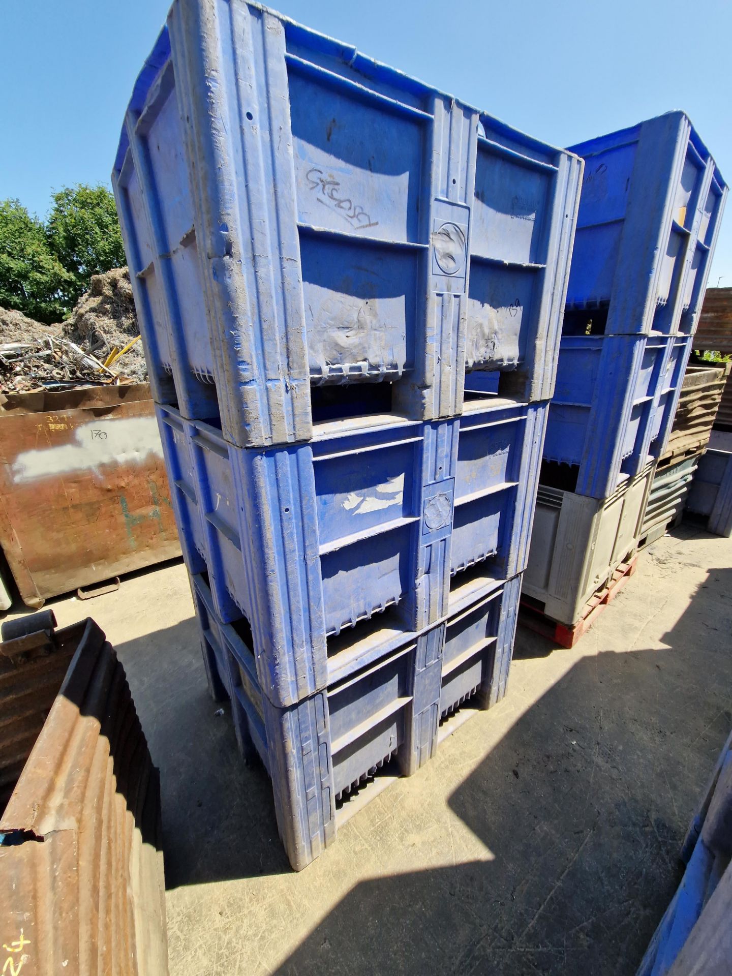 Three Plastic Stillages, Approx. 1.2m x 1m x 0.75m (Excluding Contents ...