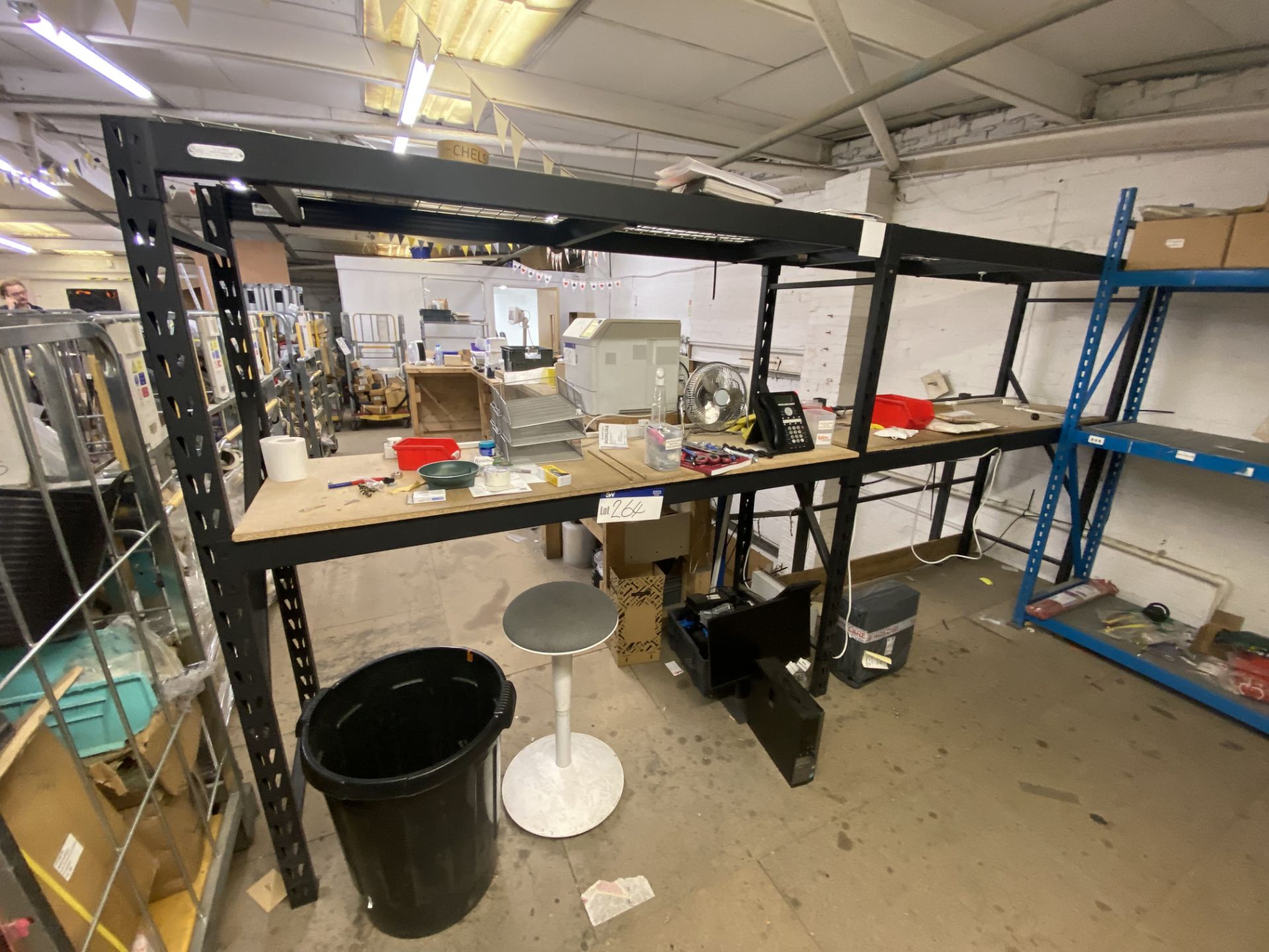 Two Bays Two Tier Steel Stock Rack, each bay approx. 1.95m x 600mm x 1 ...