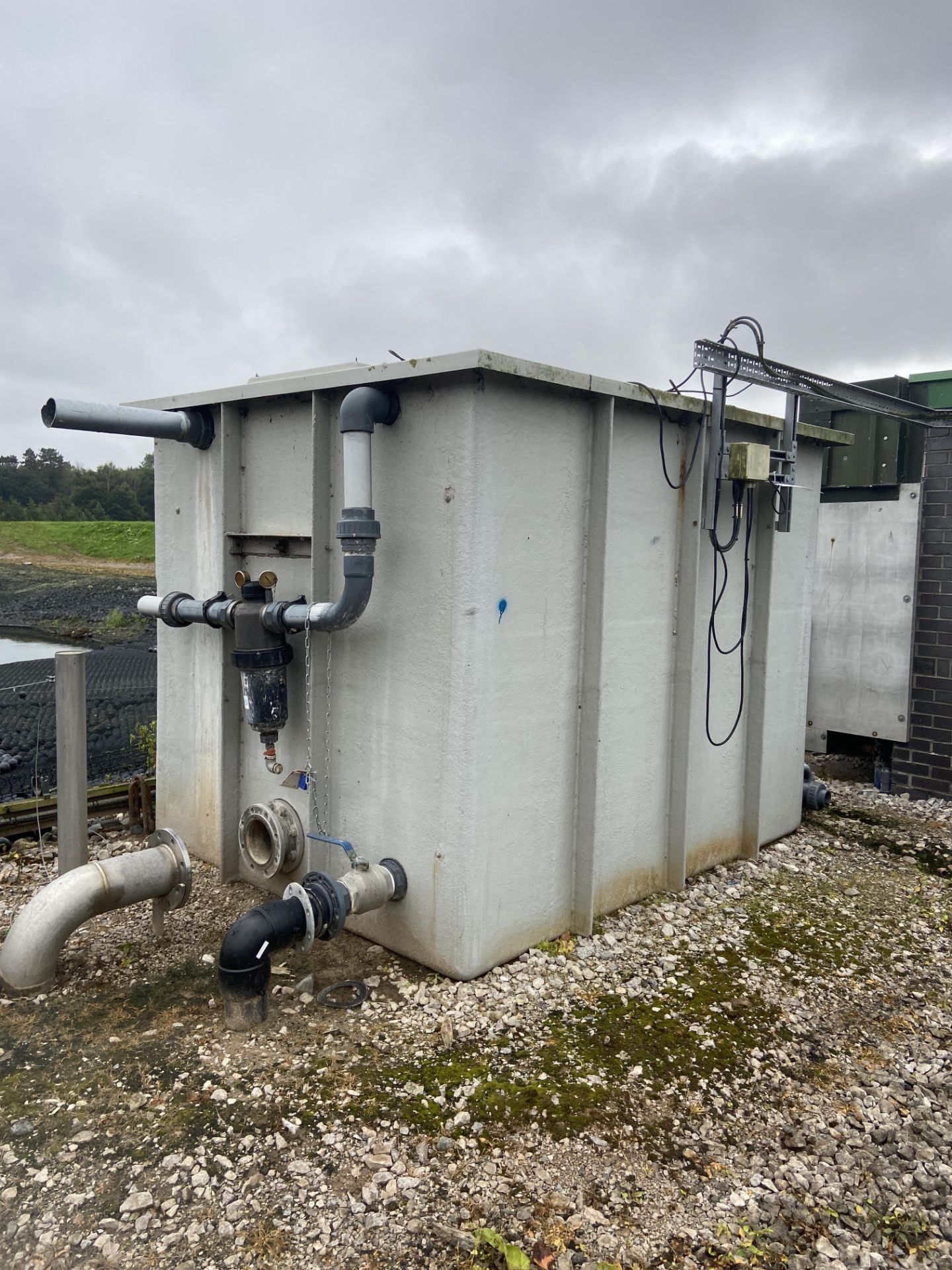 Fibreglass Water Tank, approx. 2.5m x 2m x 2.05m high, with filters and ...