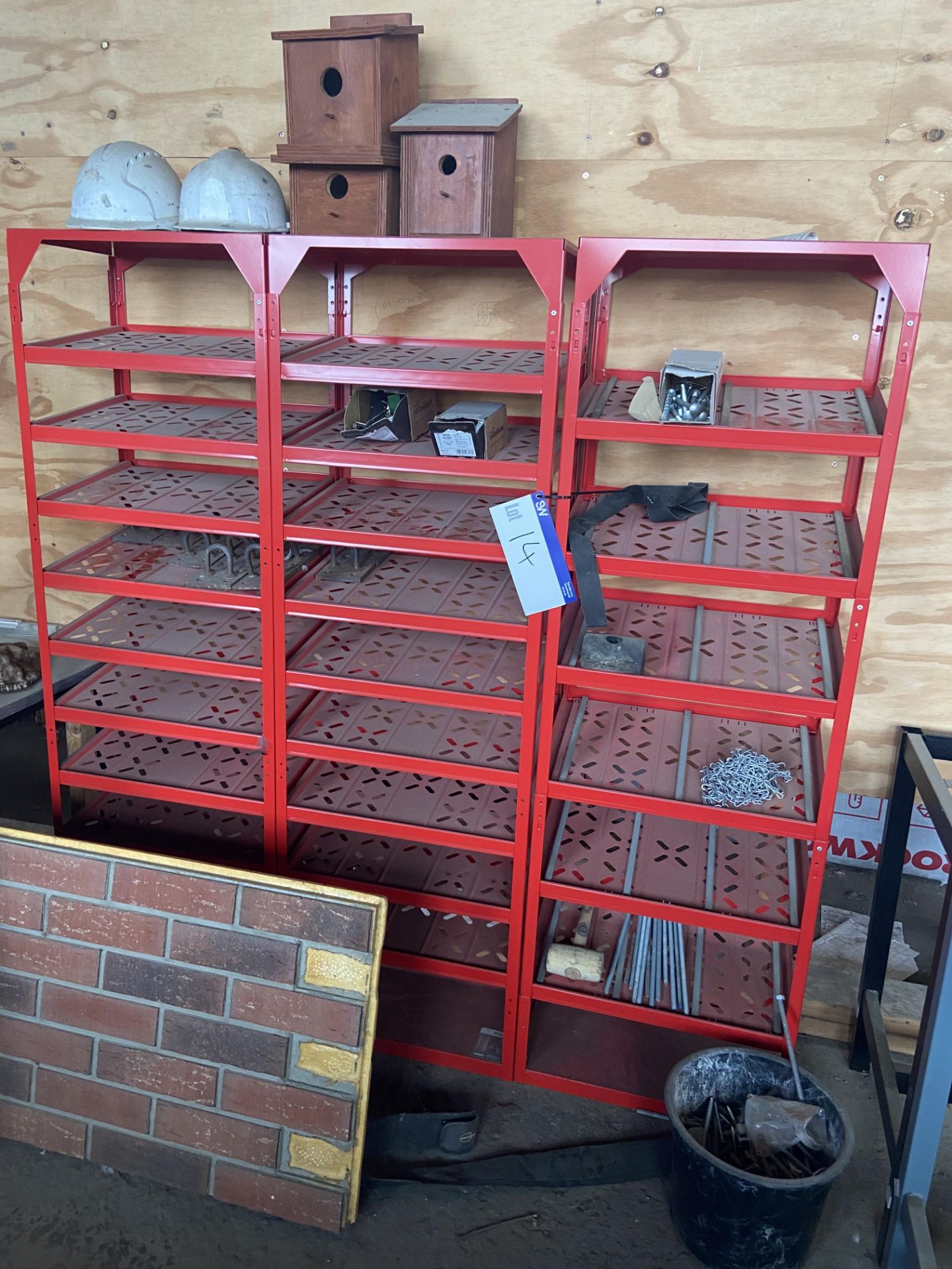 Nine Bays of Multi-Tier Steel Stock Rack, each approx. 530mm x 340mm x ...